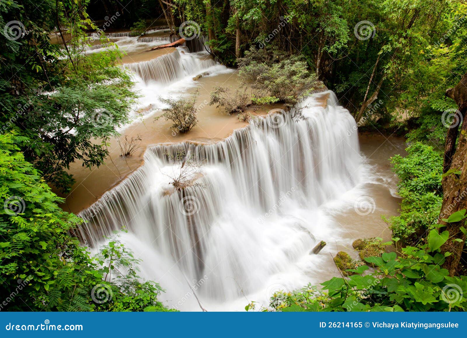 Tropical Rain Forest Waterfall Stock Image - Image of miracle, branch ...