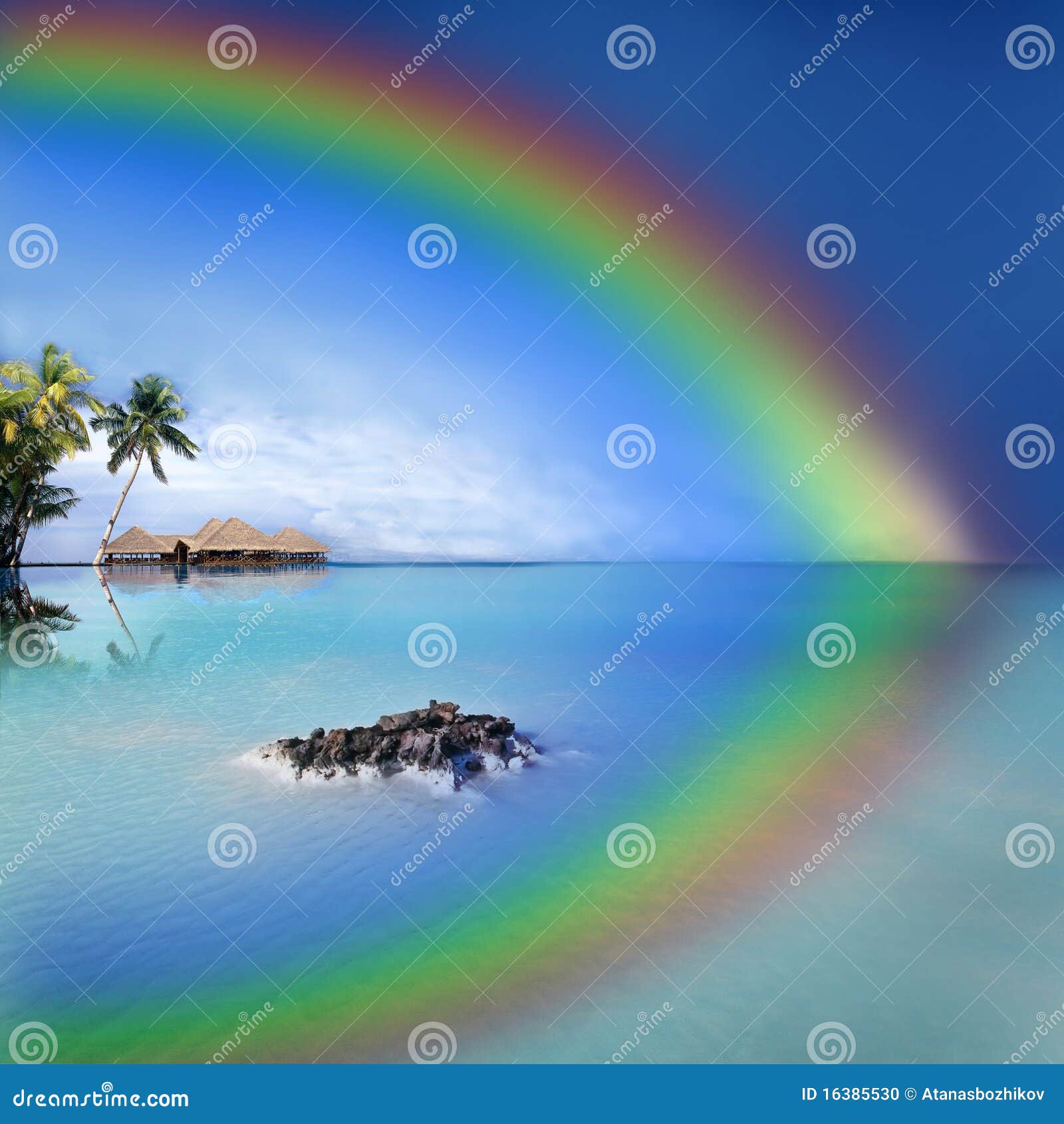 Tropical Rainbow Island stock photo. Image of blue, island - 16385530