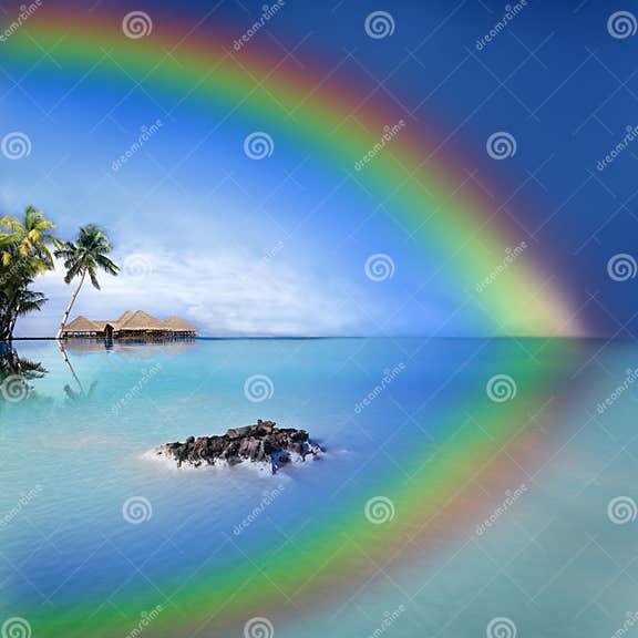 Tropical Rainbow Island stock photo. Image of blue, island - 16385530