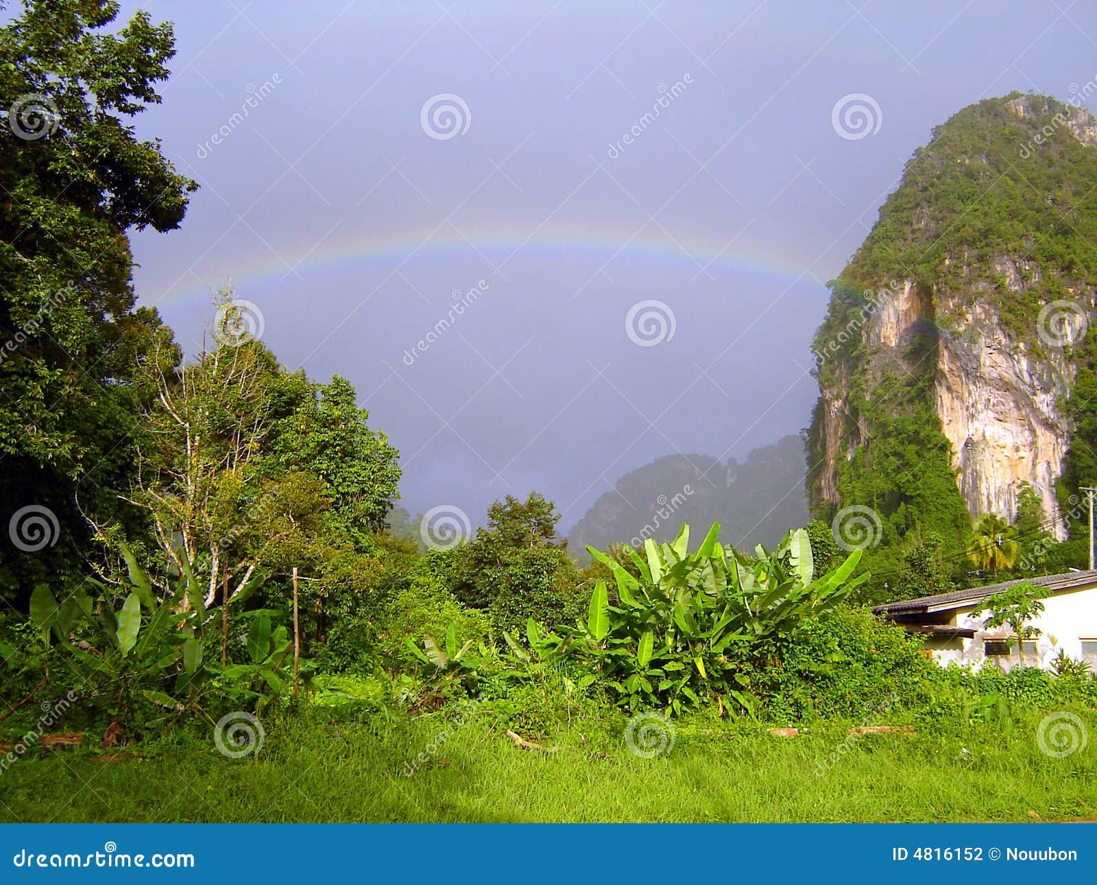 Tropical Rainbow Over Krabi, Thailand Stock Photo - Image of krabi ...