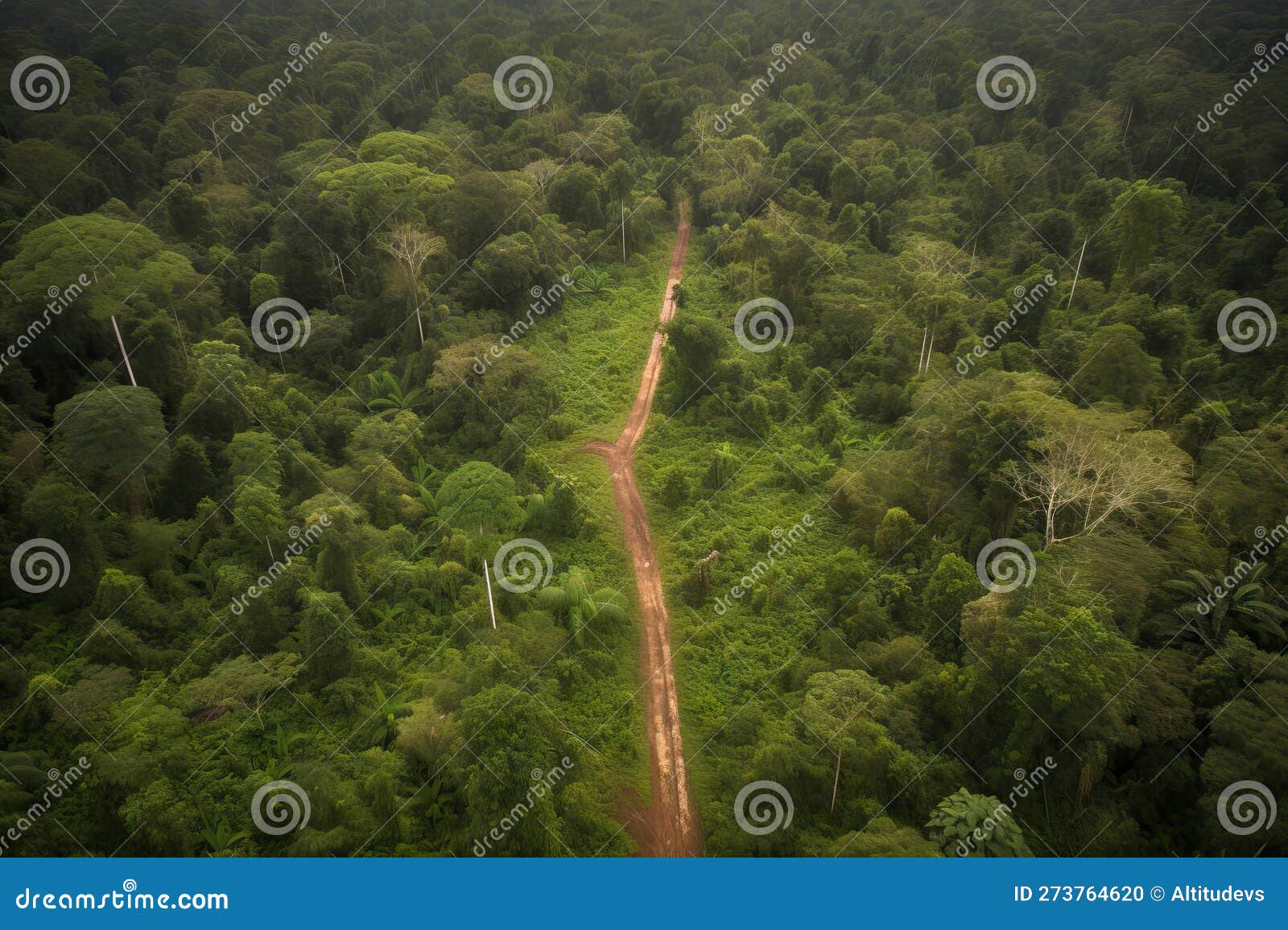 Tropical Rainforest with Clearings and Paths Created by Logging ...
