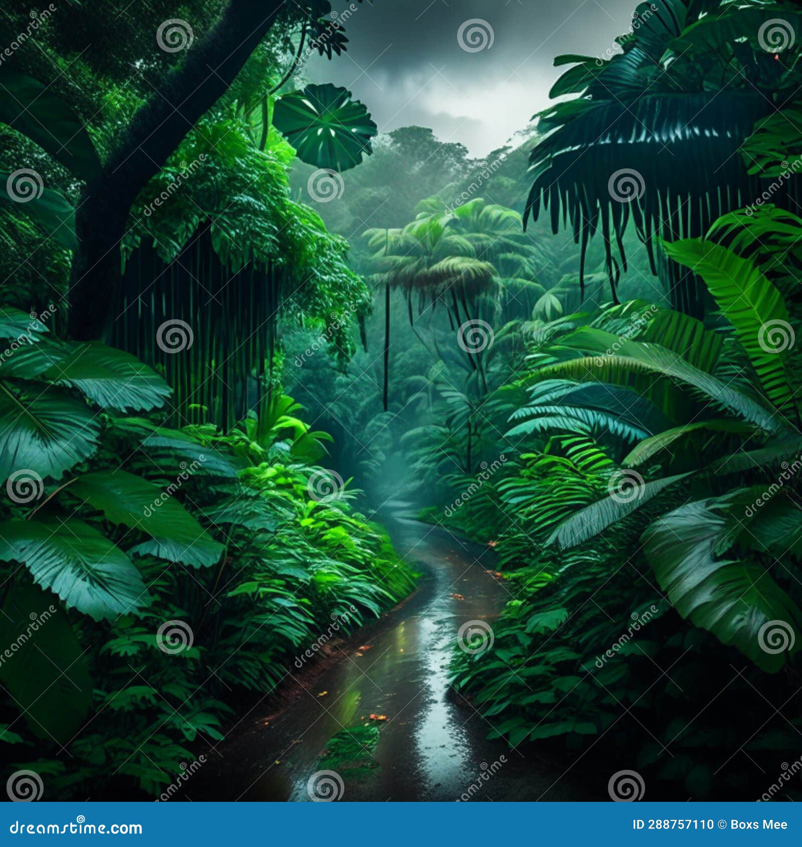 Tropical Rainforest with Stream in Rainforest. Rainforest with Stream ...
