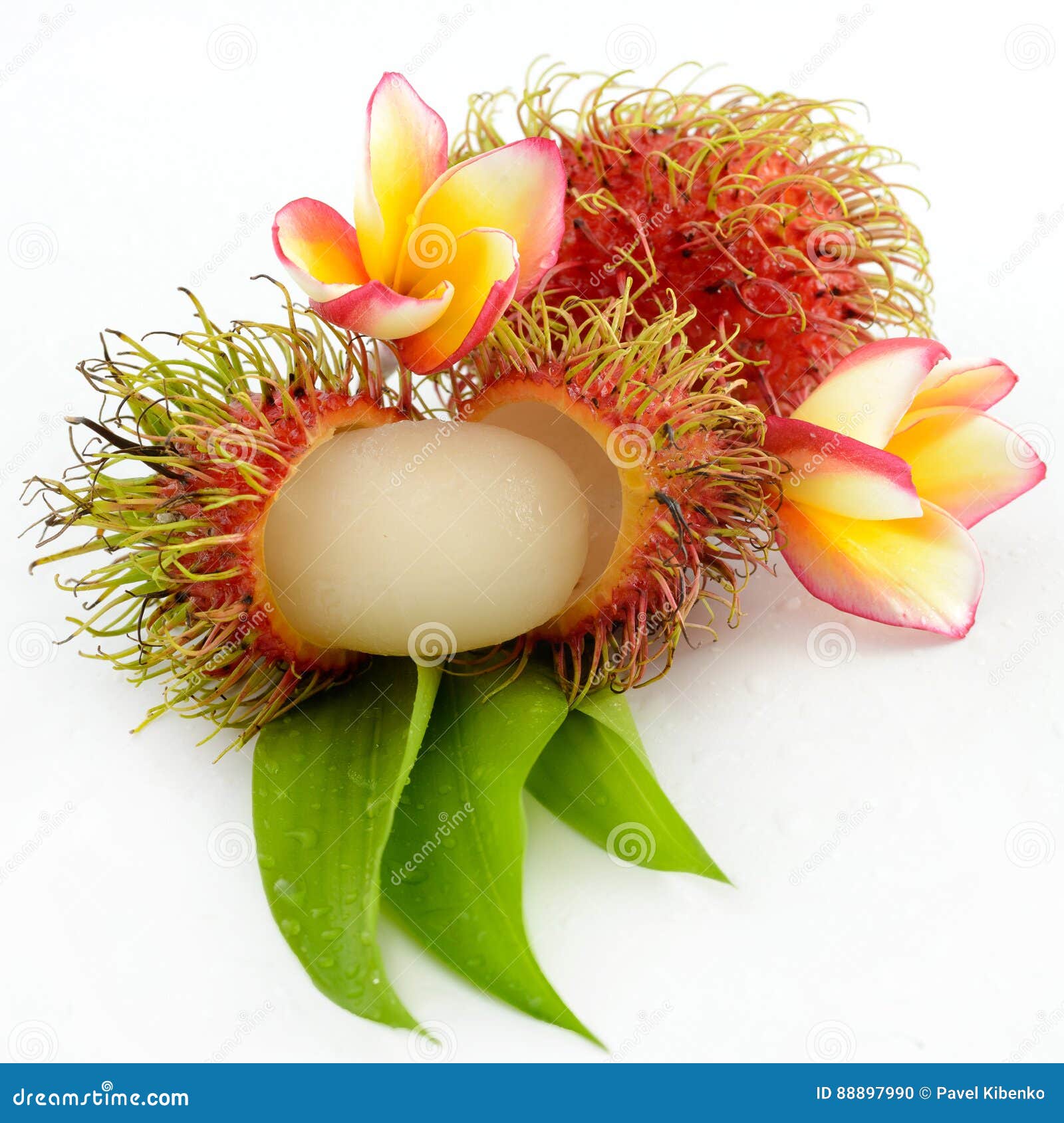 Tropical Rambutan Isolated on White Stock Photo - Image of edible ...