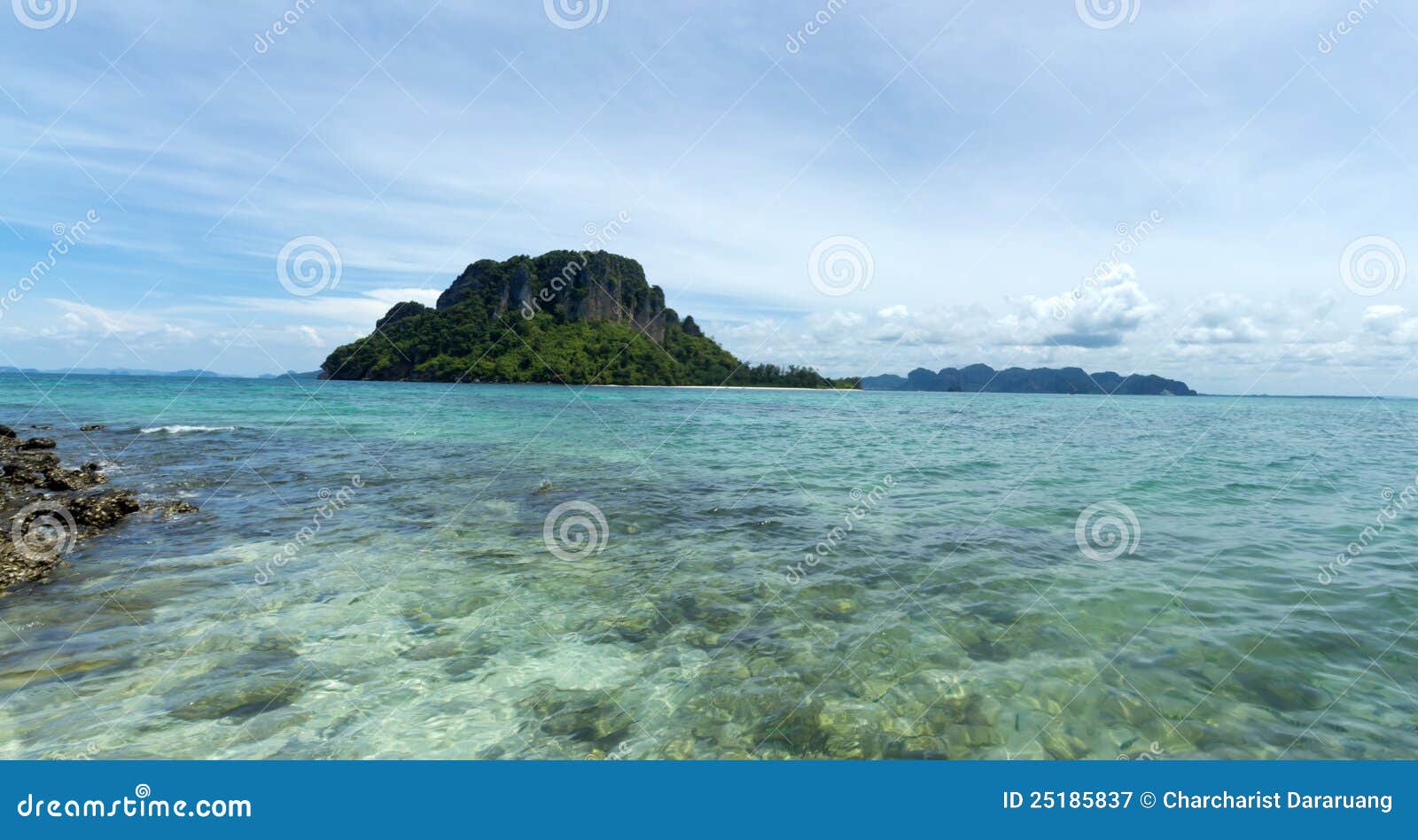 Tropical Remote Island in the Ocean Stock Image - Image of environment ...