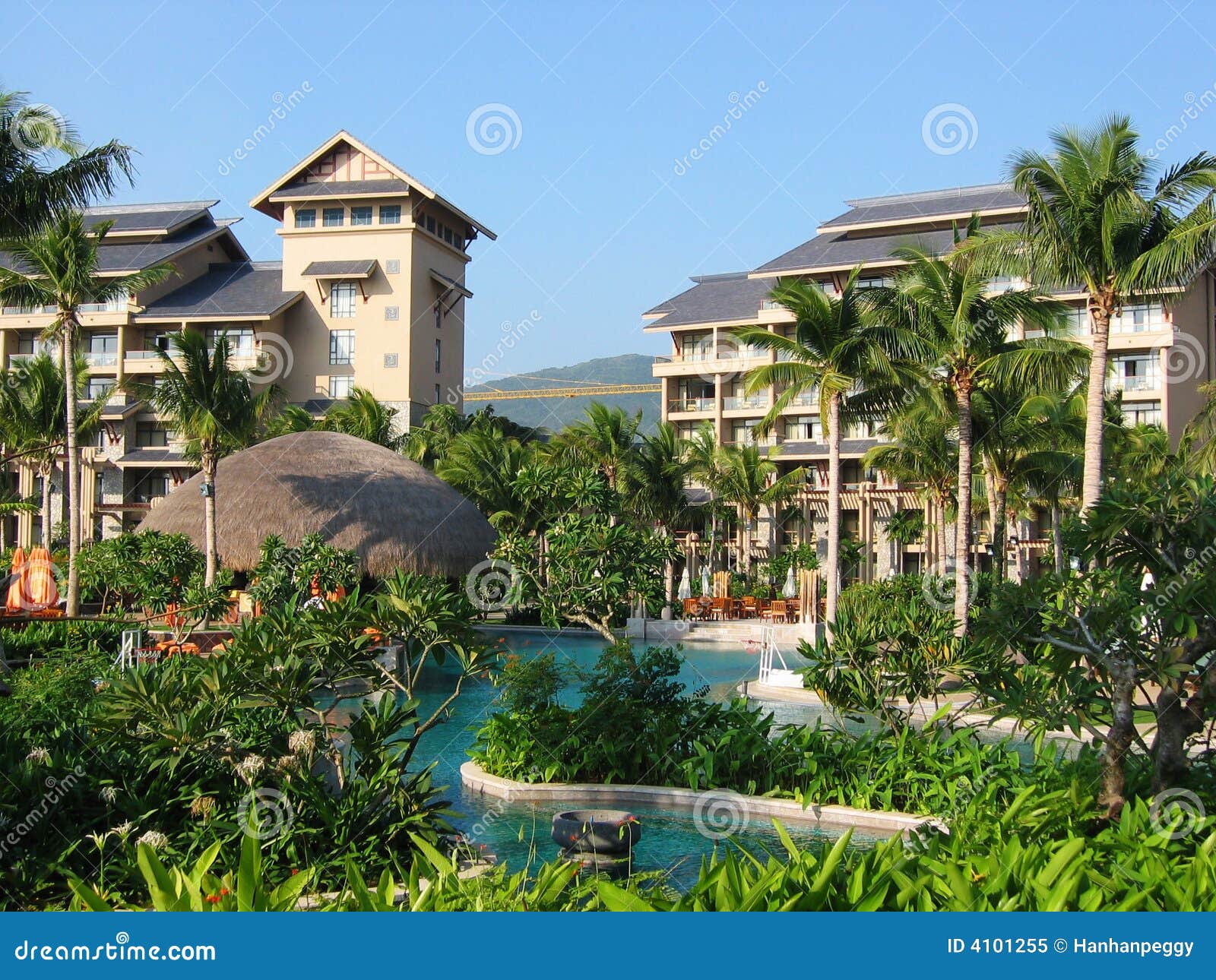 Tropical resort stock image. Image of courtyard, complex - 4101255