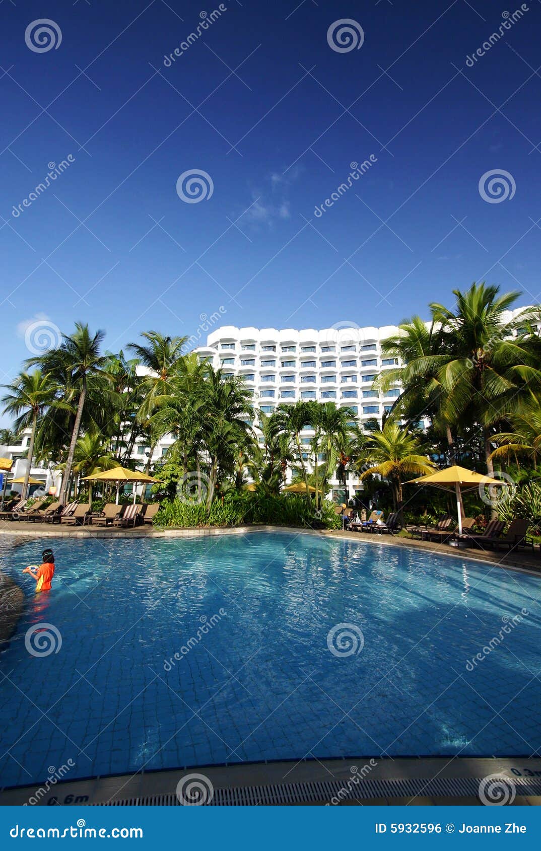 Tropical Resort Hotel Swimming Pool Stock Photo - Image of gardens ...
