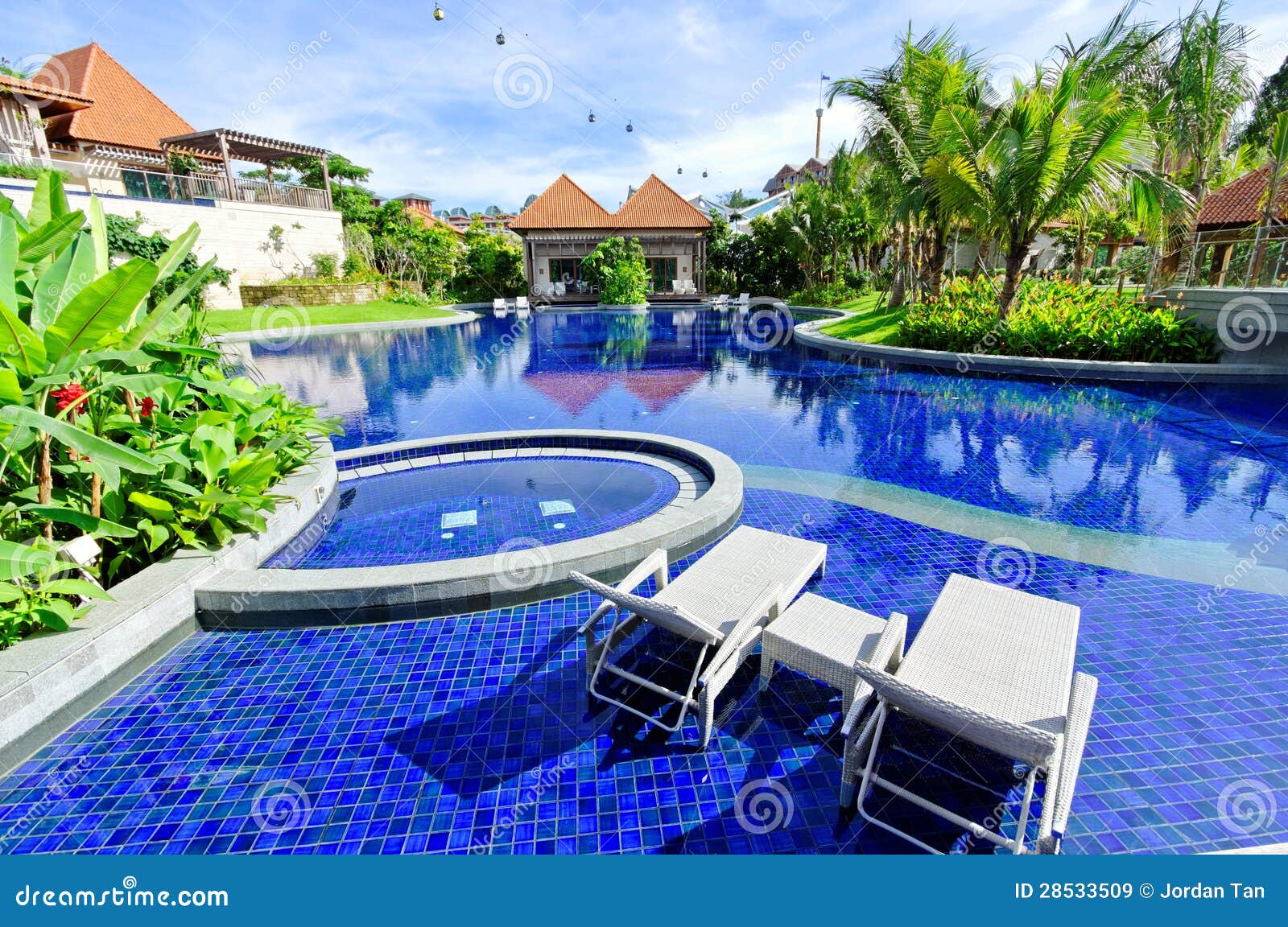 Tropical resort pool stock image. Image of villa, recreation - 28533509