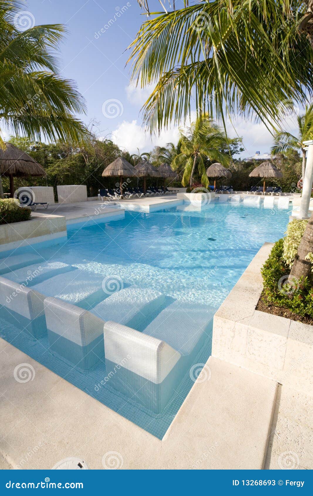 Tropical Resort Swiming Pool Stock Image - Image of enjoyment, stucco ...