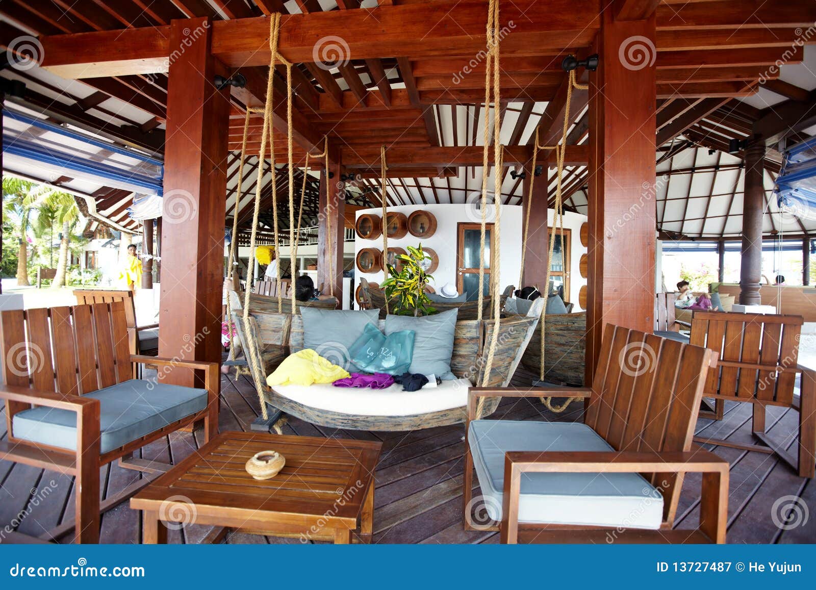 Tropical restaurant stock image. Image of desk, food - 13727487