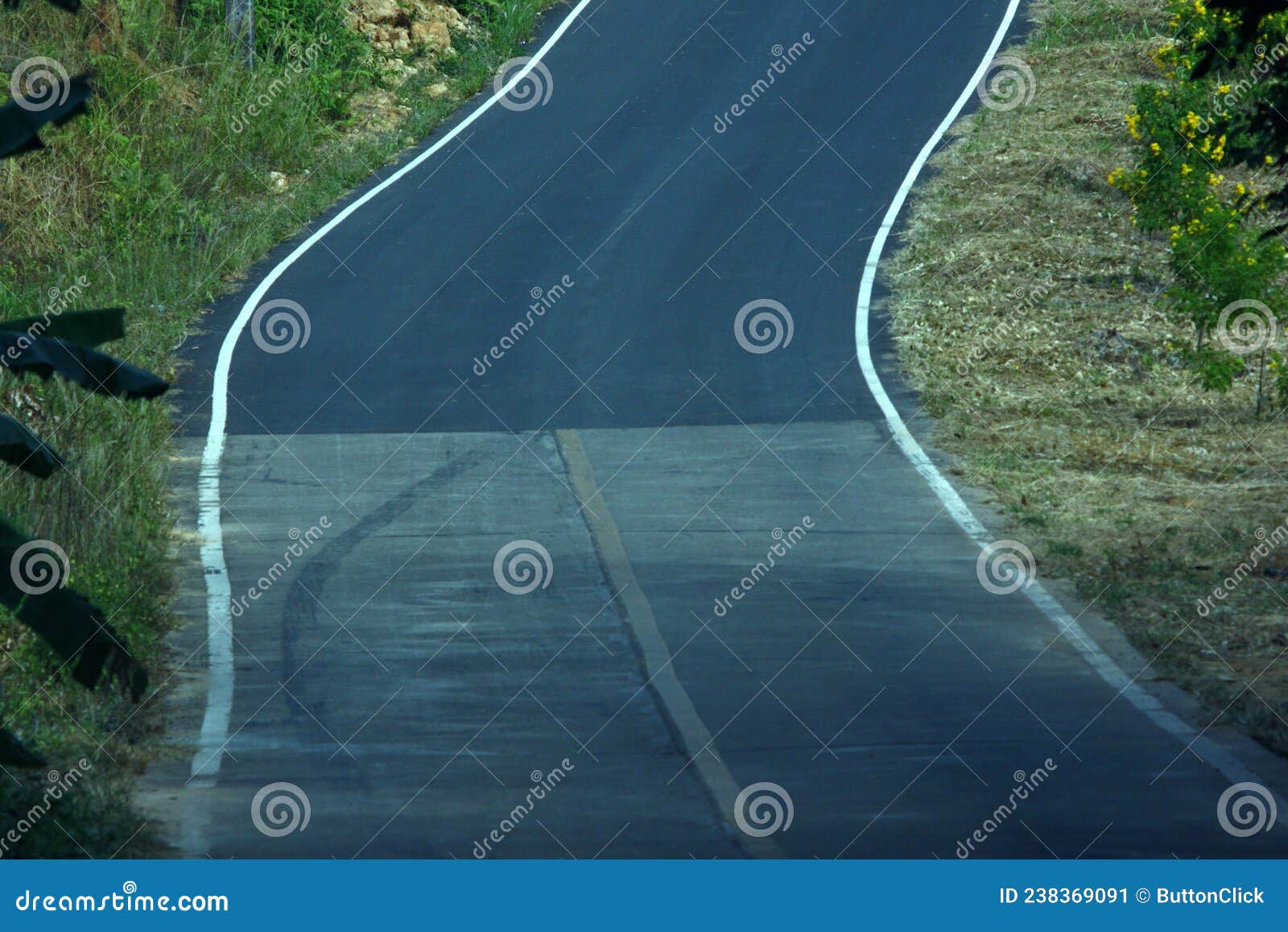 Tropical Road Split Asphalt Concrete Island Surface Background Concept ...