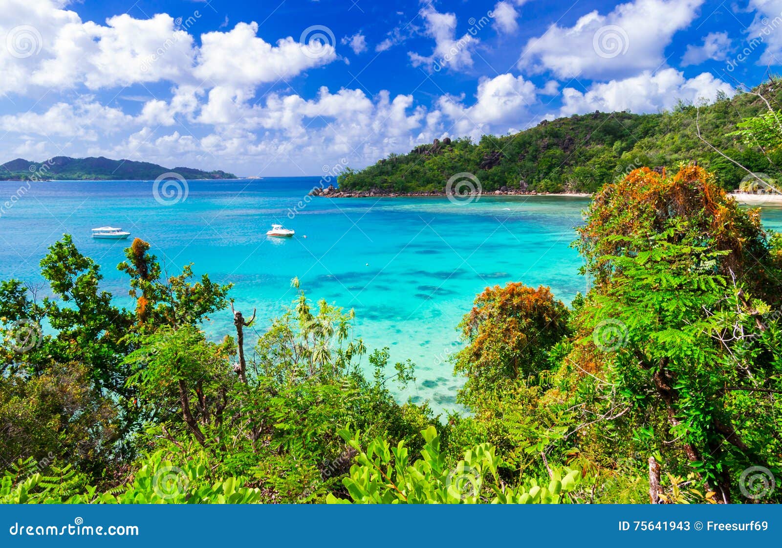 Tropical Scenery - Breathtaking Praslin Island,Seychelles. Stock Image ...