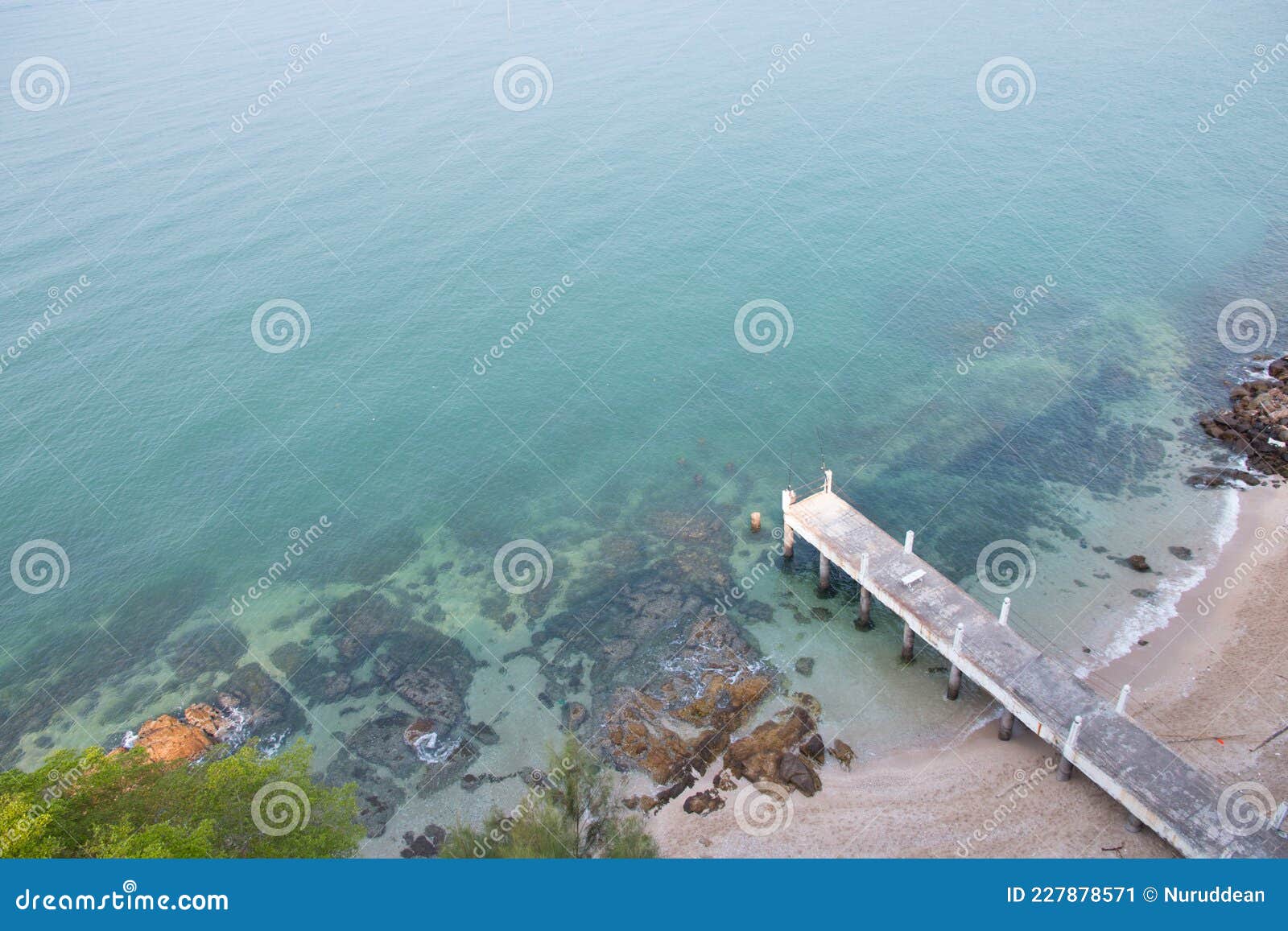 Tropical Sea and Beach with Walkway into the Sea Stock Image - Image of ...