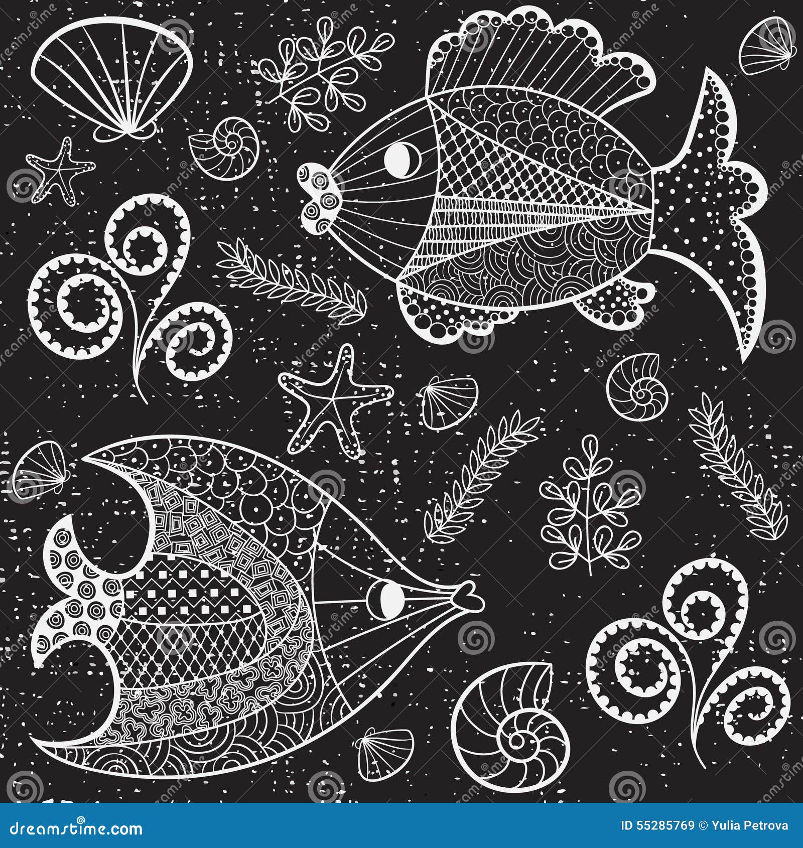 Tropical sea life design. stock vector. Illustration of fish - 55285769