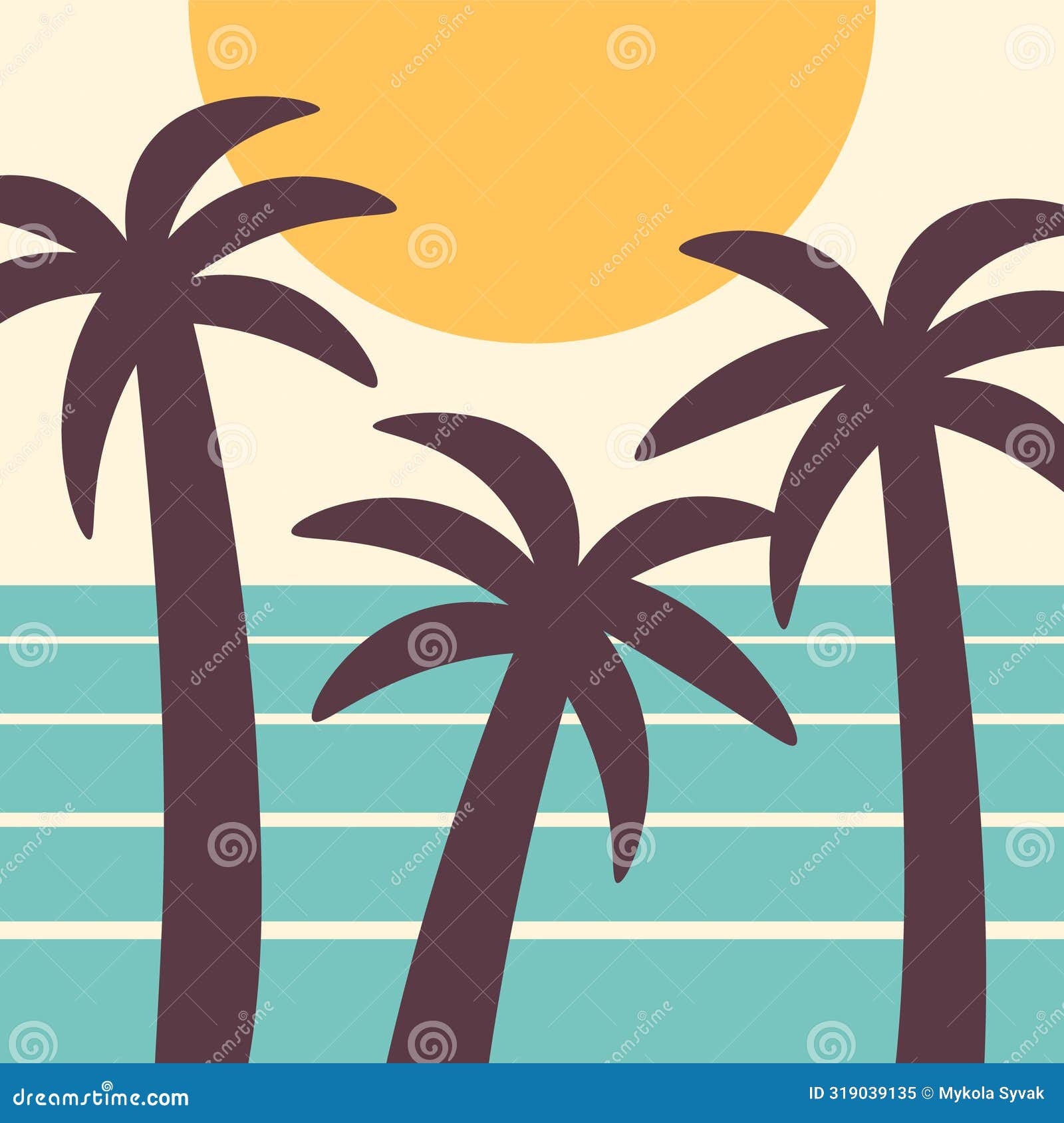 Tropical Sea Vacation Square Badge Stock Vector - Illustration of icon ...