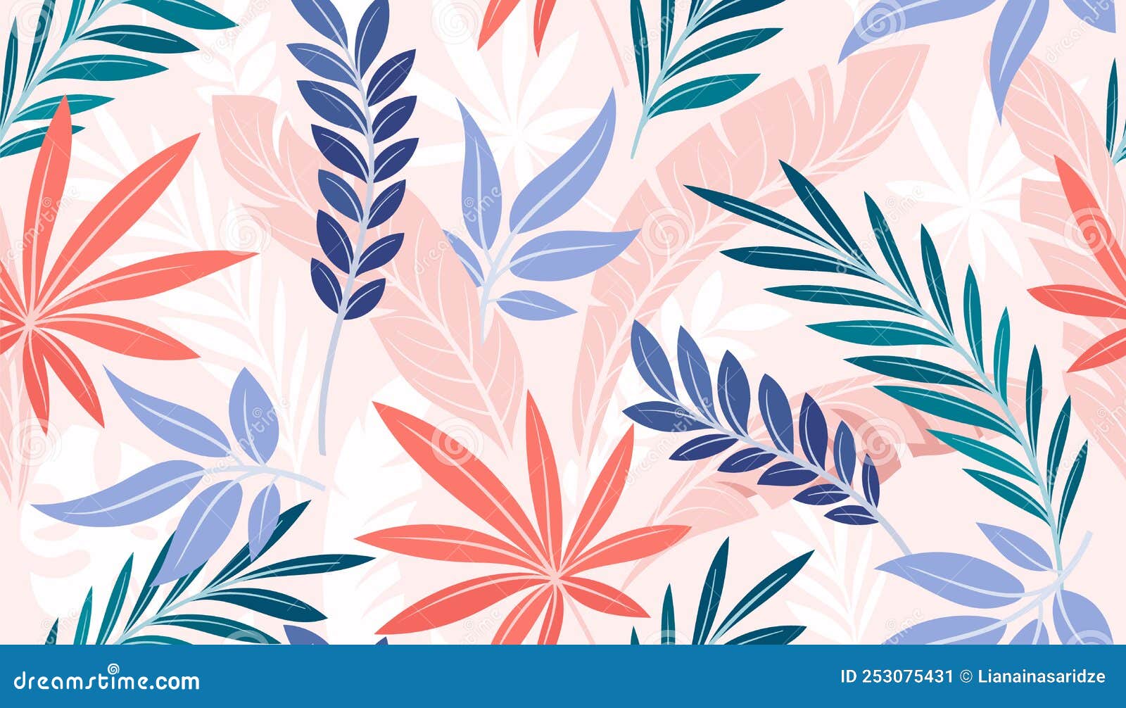 Tropical seamless pattern stock vector. Illustration of branch - 253075431