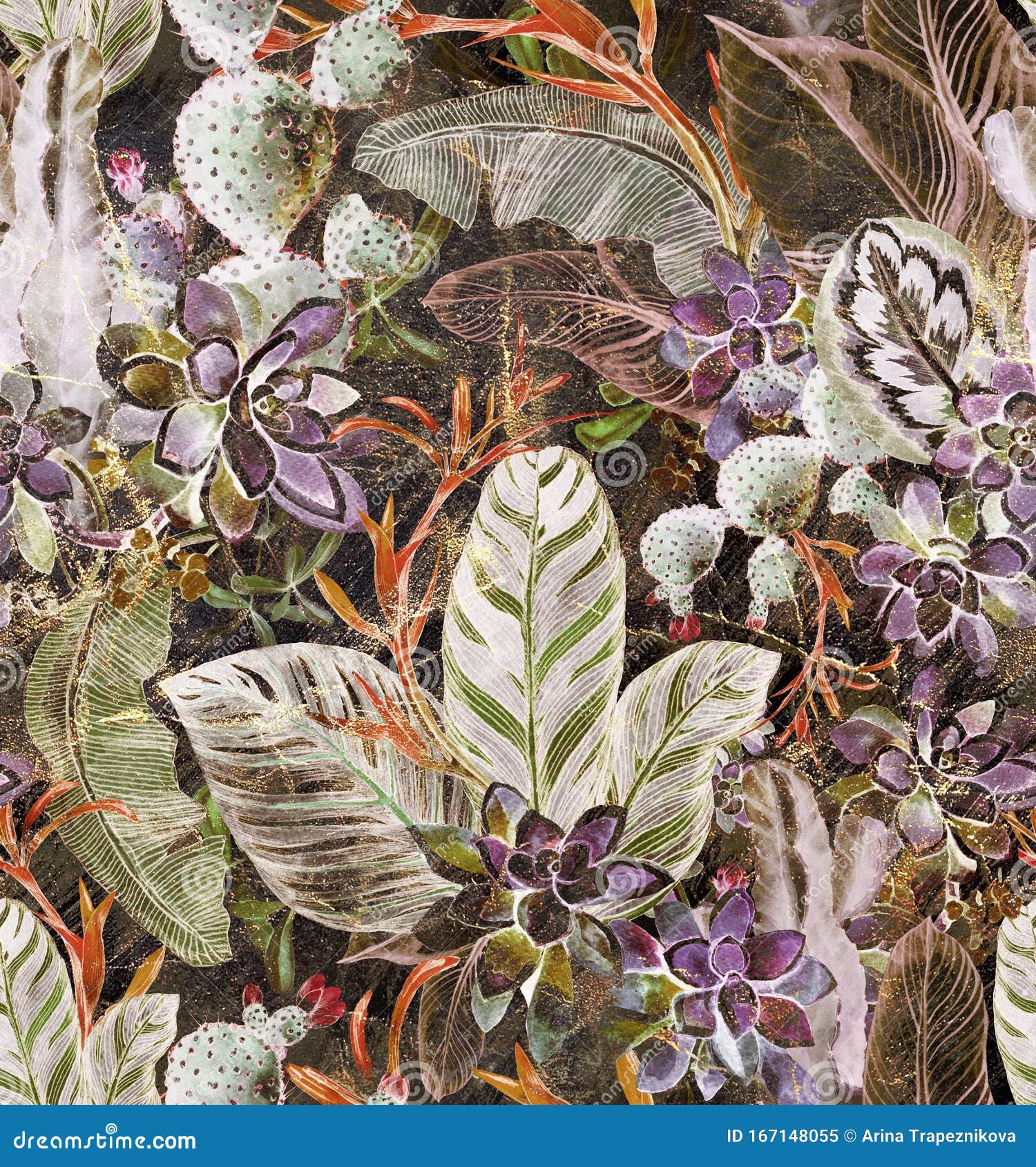 Tropical seamless pattern stock illustration. Illustration of aloha ...