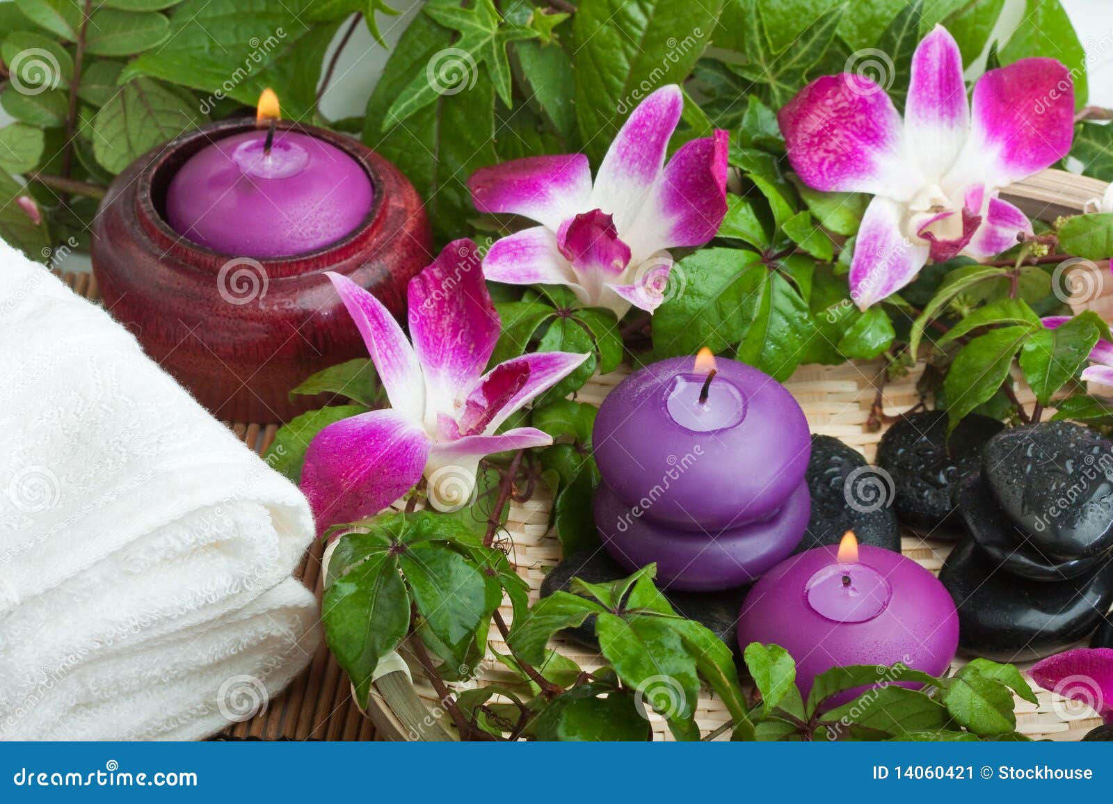 Tropical spa refreshment stock image. Image of soft, orchid - 14060421