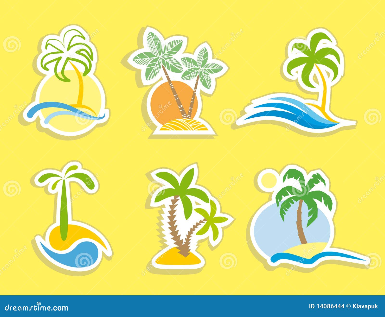 Tropical stickers stock vector. Illustration of painting - 14086444