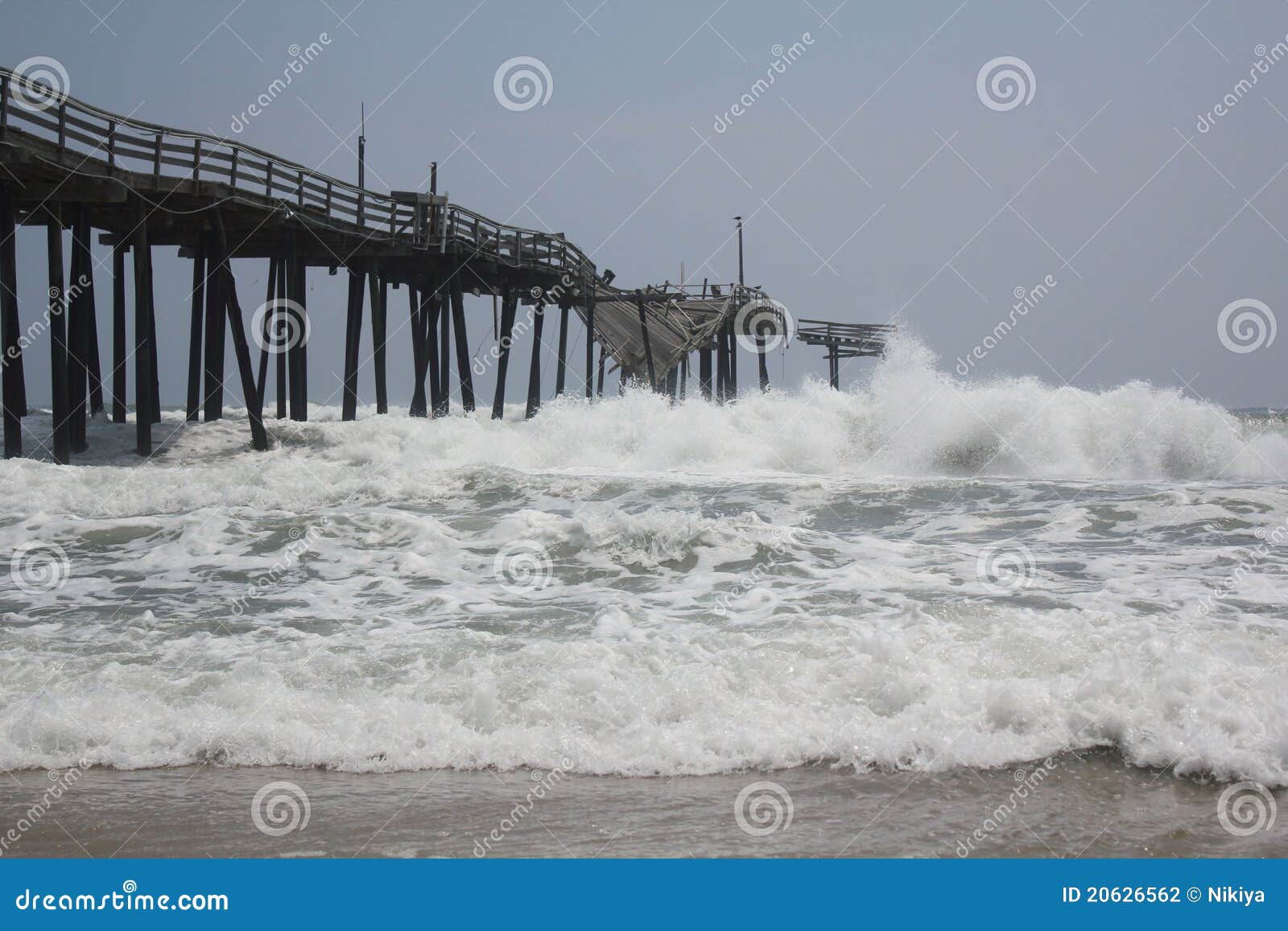 Tropical Storm Collides with the Frisco Pier Editorial Photography ...