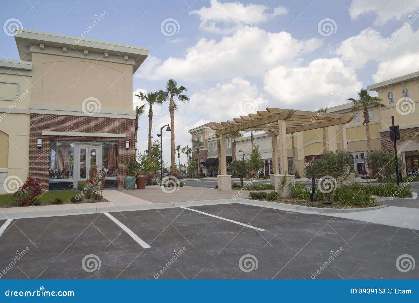 Tropical strip mall stock photo. Image of beige, exterior - 8939158