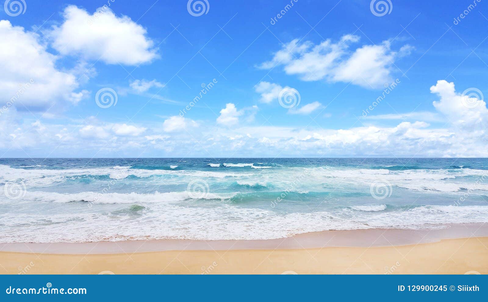 Tropical Summer Sea Sand Beach and Sky Stock Image - Image of space ...