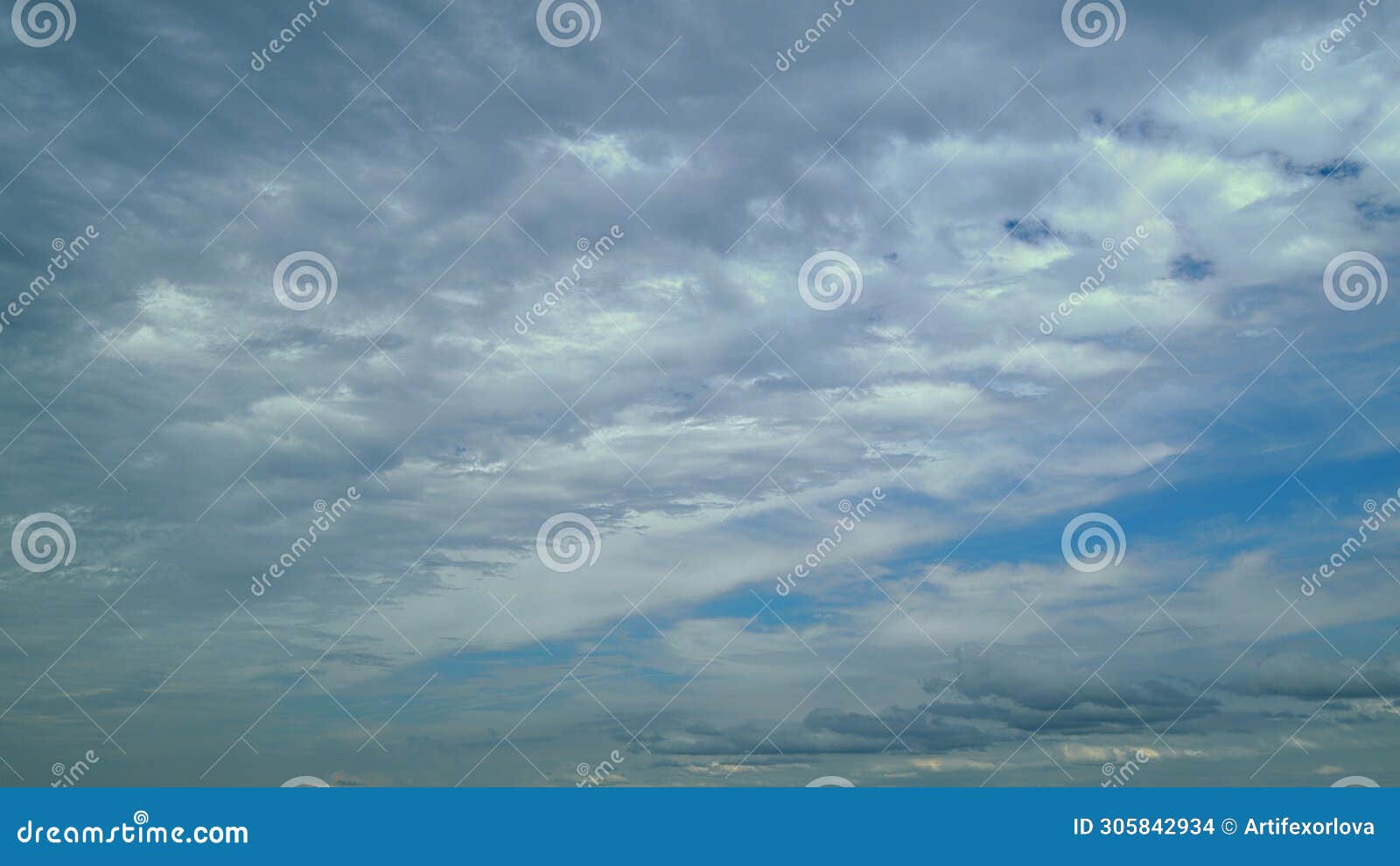 Tropical Summer Sunlight. Various Layers of Clouds Move in Different ...