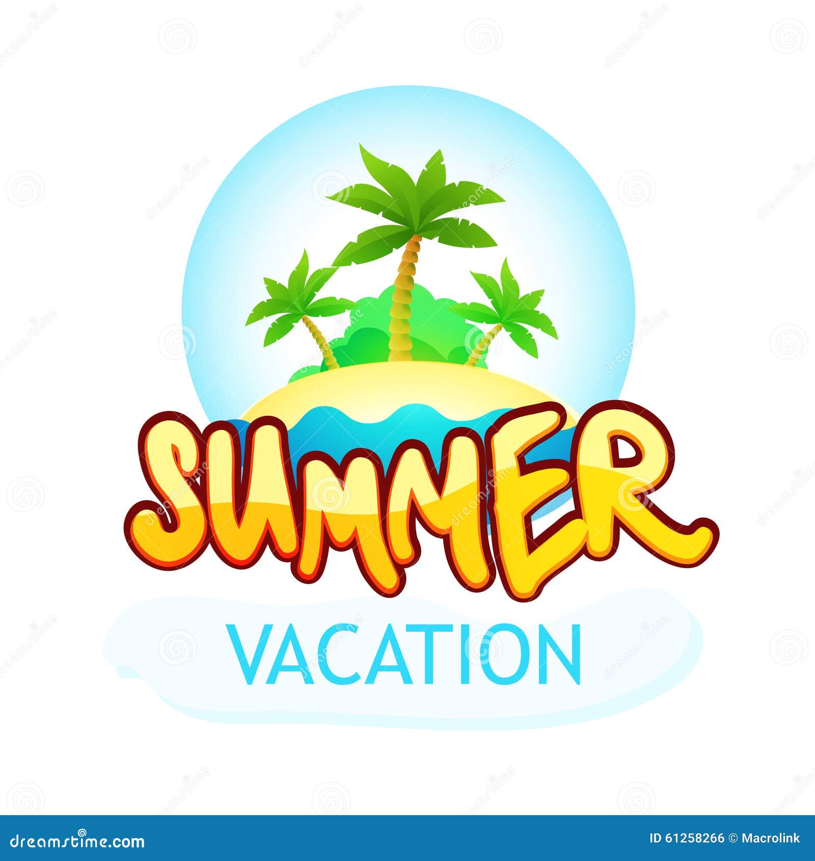 Tropical Summer Vacation stock vector. Illustration of beautiful - 61258266