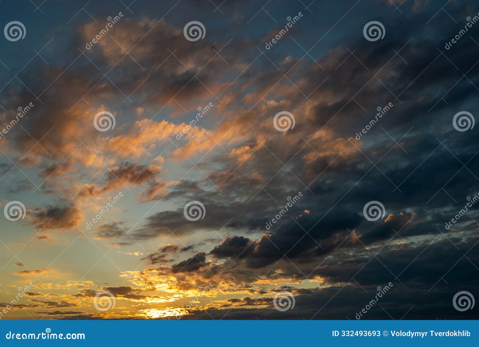 Tropical Sunset. Beautiful Sunset Sky with Clouds. Orange Sunset, Dark Clouds in Sky Stock Image ...