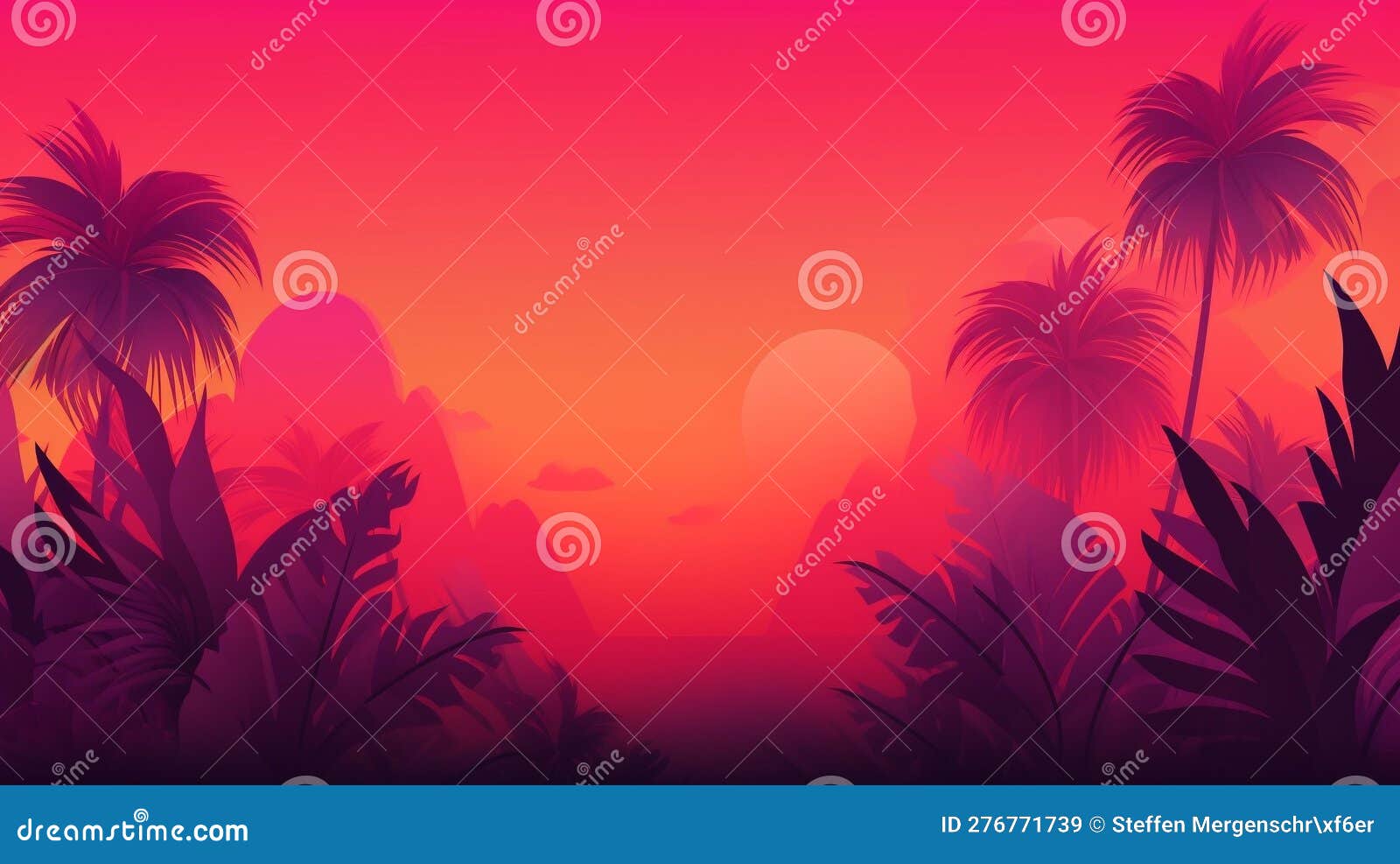 Tropical Sunset Gradient Background Illustration Stock Illustration ...