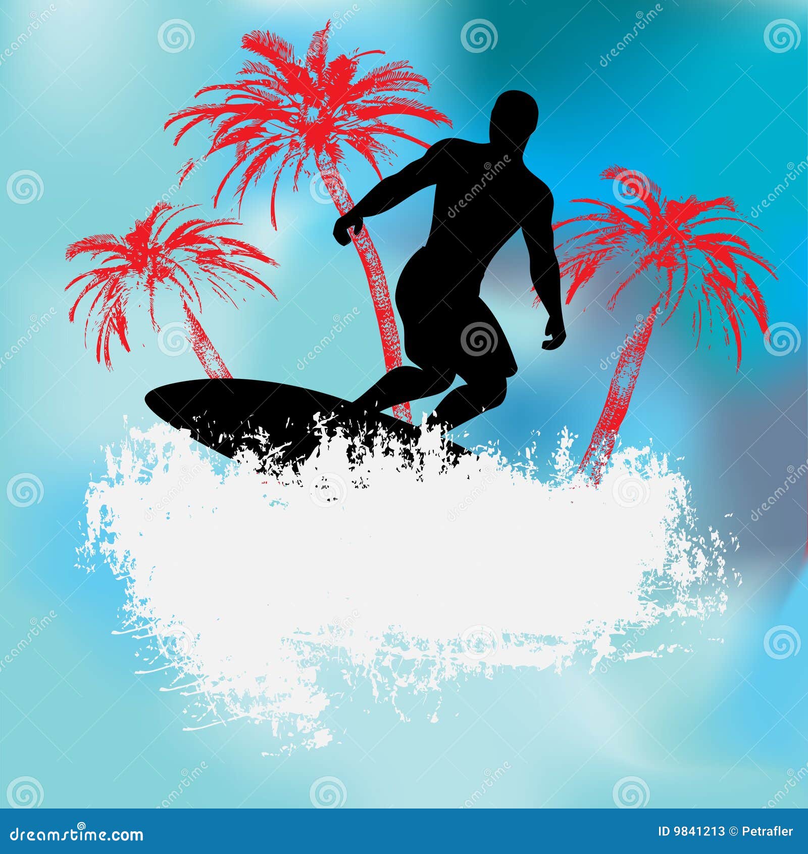 Tropical Surfer Background stock vector. Illustration of leisure - 9841213