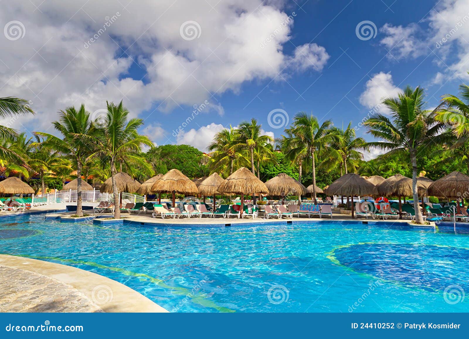 Tropical Swimming Pool in Mexico Stock Photo - Image of luxury ...