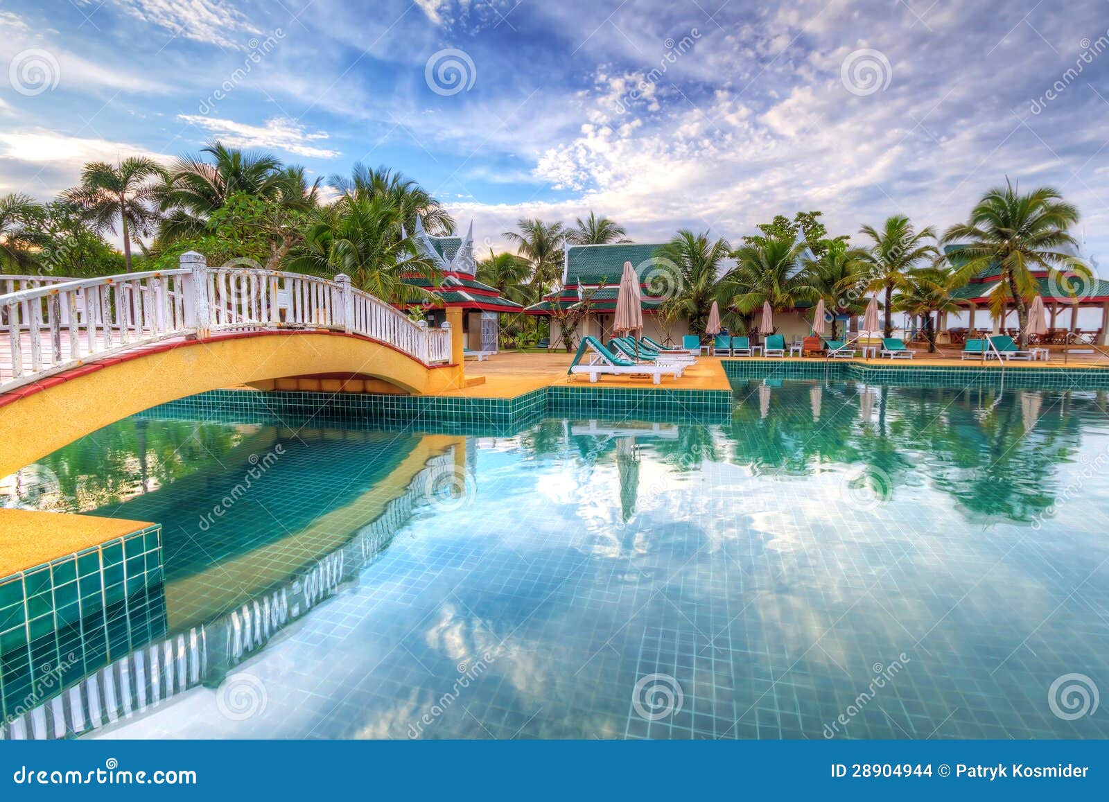 Tropical Swimming Pool Scenery in Thailand Stock Photo - Image of blue ...