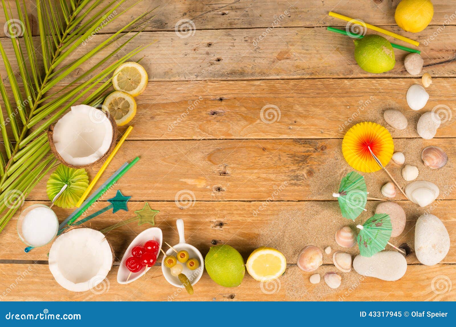 Tropical Table Setting Background Stock Image - Image of shells, studio ...