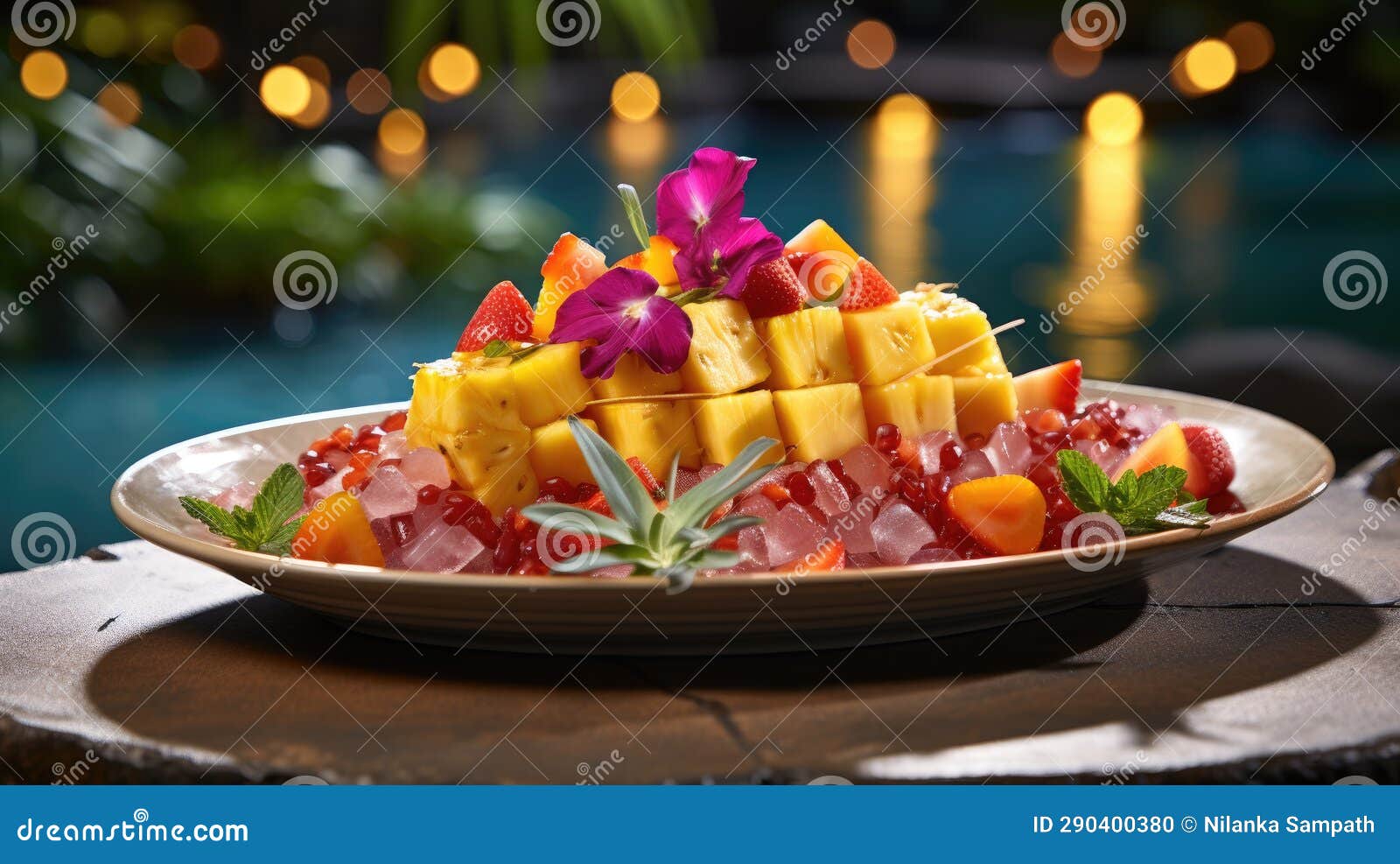 Tropical Temptation, Fruit Salad Close-up, Generative Ai Stock ...