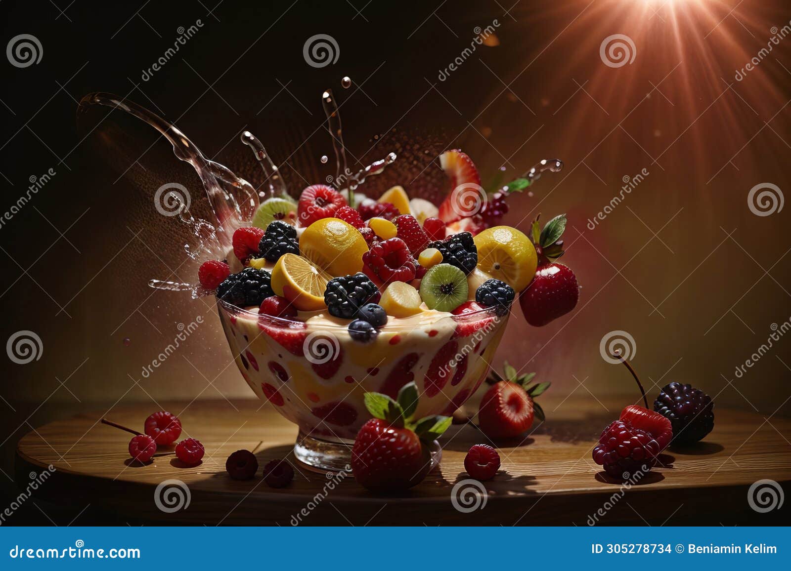 Tropical Temptation: Fruits Meet Yogurt Magic Stock Illustration ...