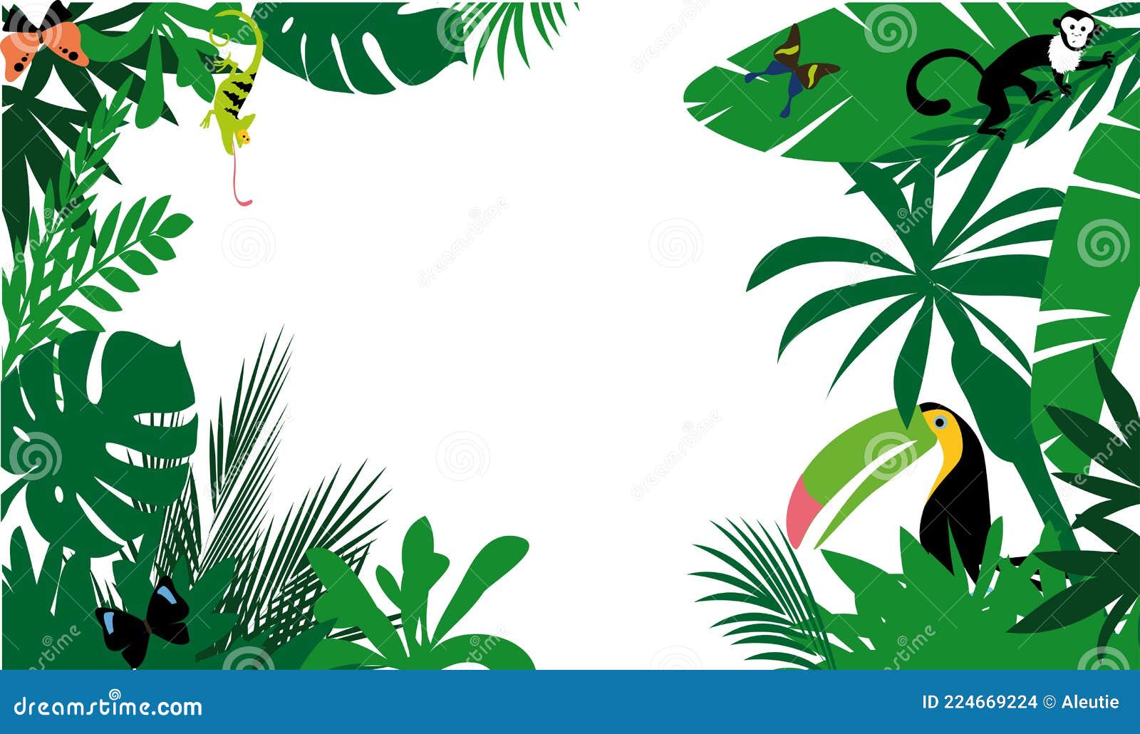 Tropical theme frame stock vector. Illustration of green - 224669224