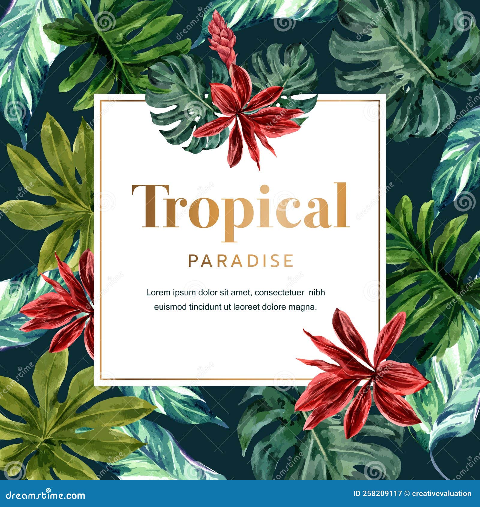 Tropical-themed Frame Design with Monstera Leaves Concept, Keep Calm ...