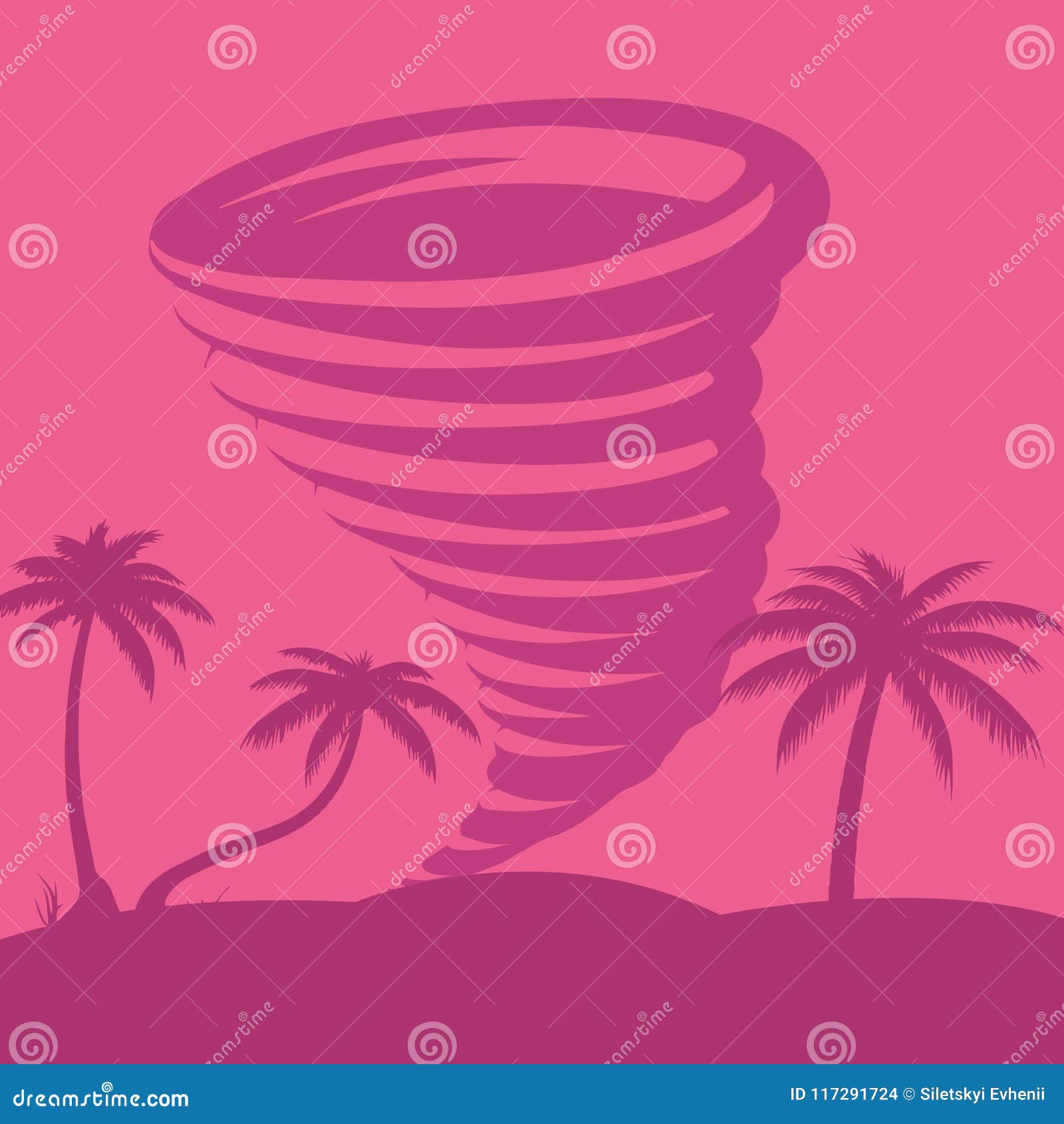 A Tropical Tornado on a Pink Background Stock Illustration ...
