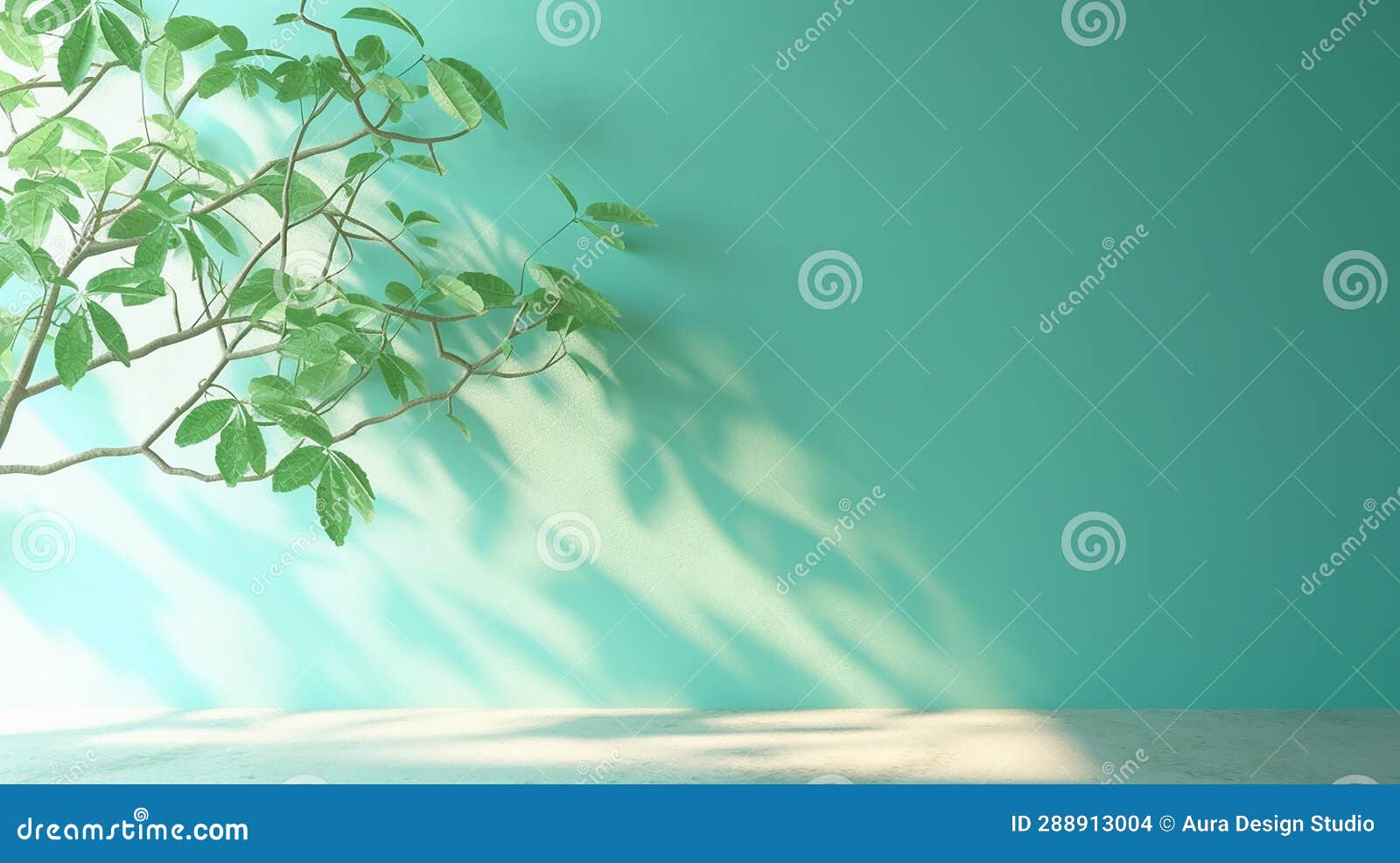 Tropical Tree Branch in Dappled Sunlight Leaf Shadow. Generative AI ...
