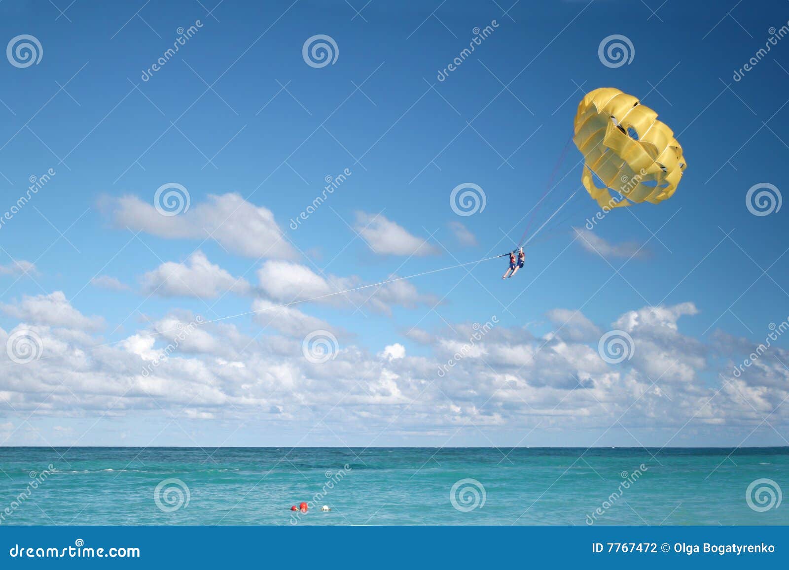 Tropical Vacation Parasailing in Ocean Stock Photo - Image of getaway ...
