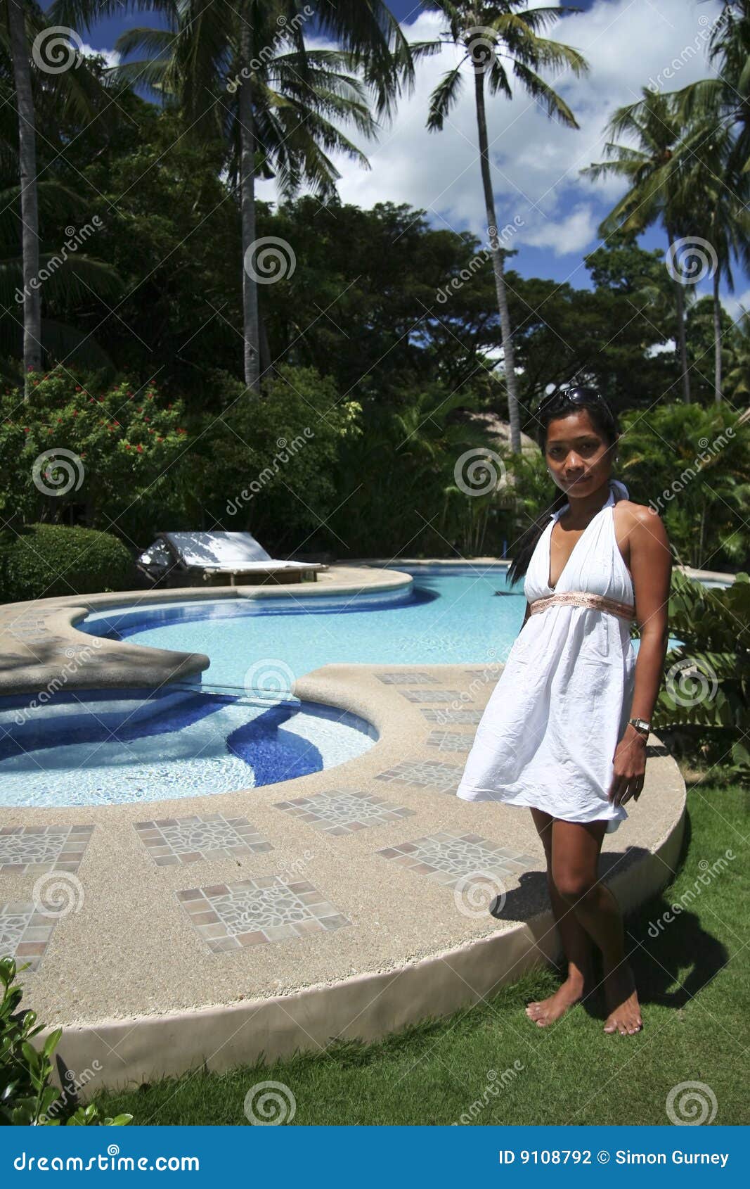 Tropical Vacation Poolside Girl Philippines Stock Photo - Image of ...
