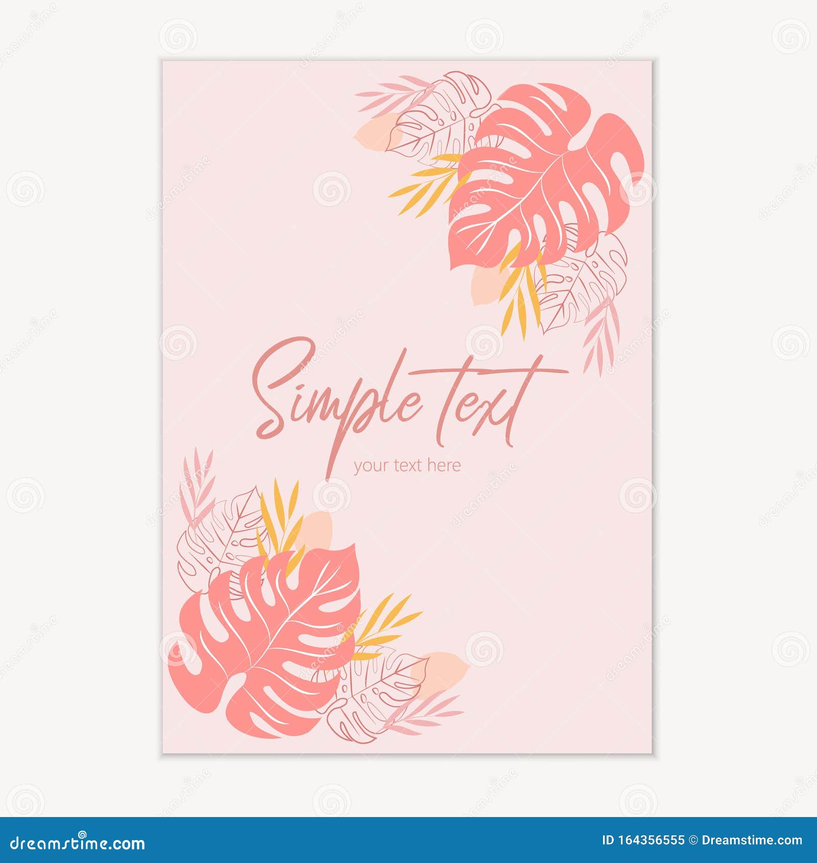 Tropical vector card. stock vector. Illustration of birthday - 164356555