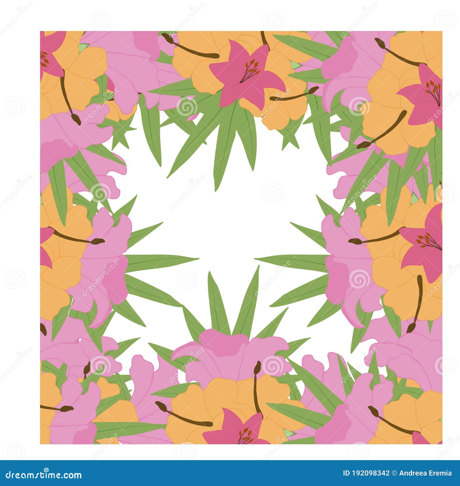 Colorful Tropical Vector Frame, Summer Design Stock Vector ...