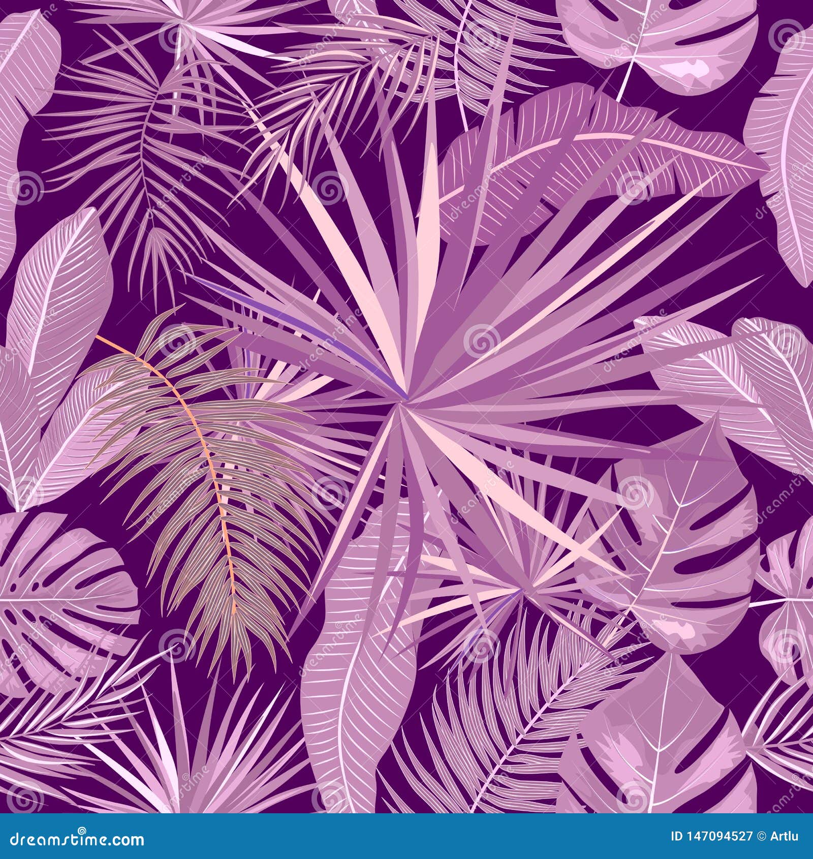 Tropical Vector Seamless Pattern Stock Vector - Illustration of fabric ...