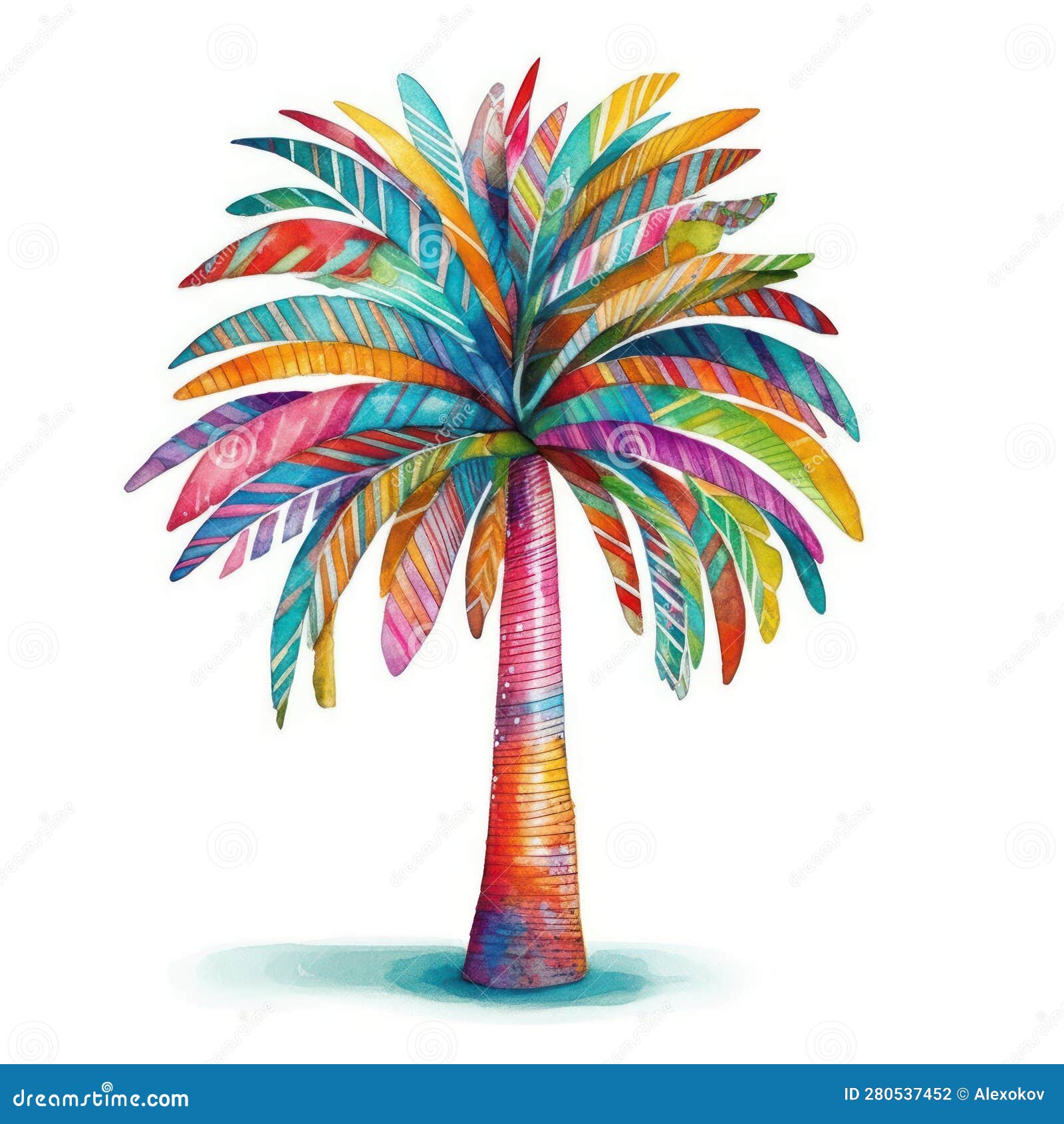 Tropical Vibes: Isolated Palm Tree on Textured Paper . Stock ...