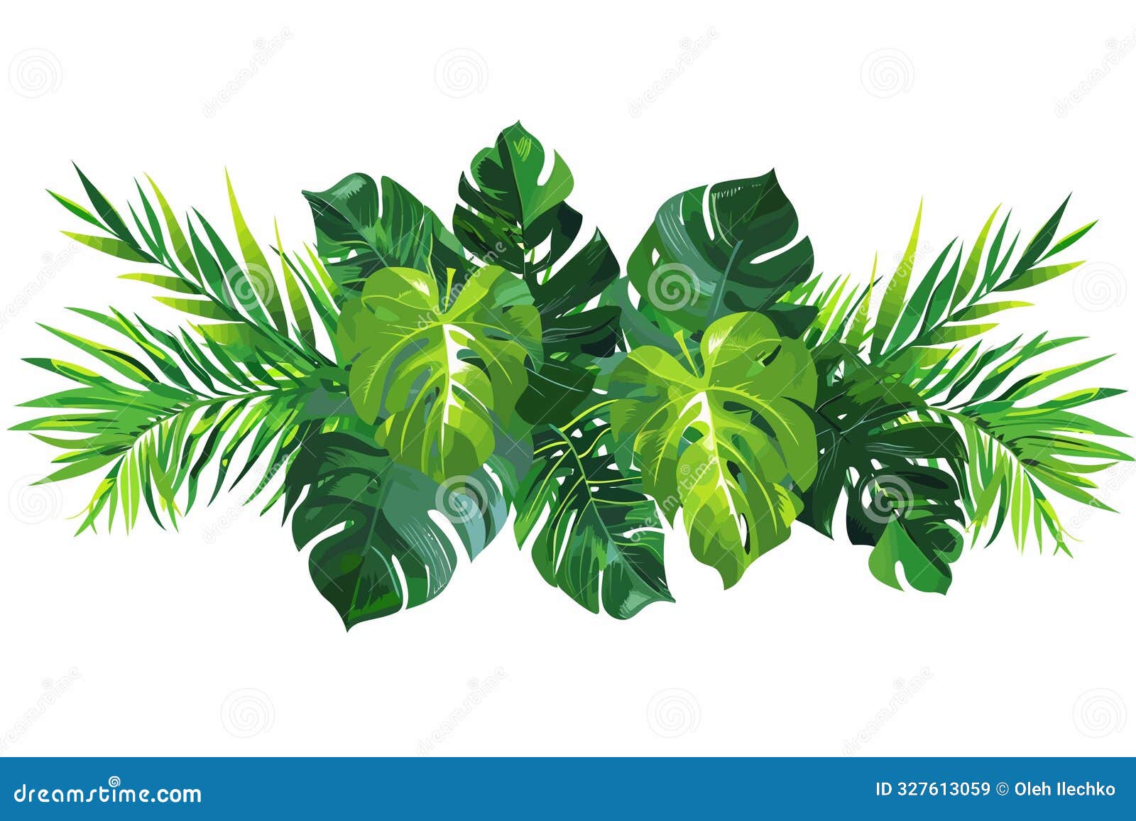 Tropical Vines Vegetation Isolated Vector Style Stock Vector ...