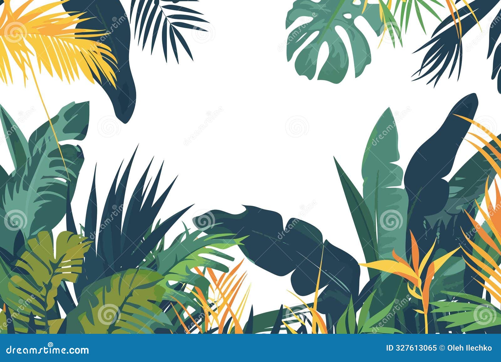 Tropical Vines Vegetation Isolated Vector Style Stock Vector ...