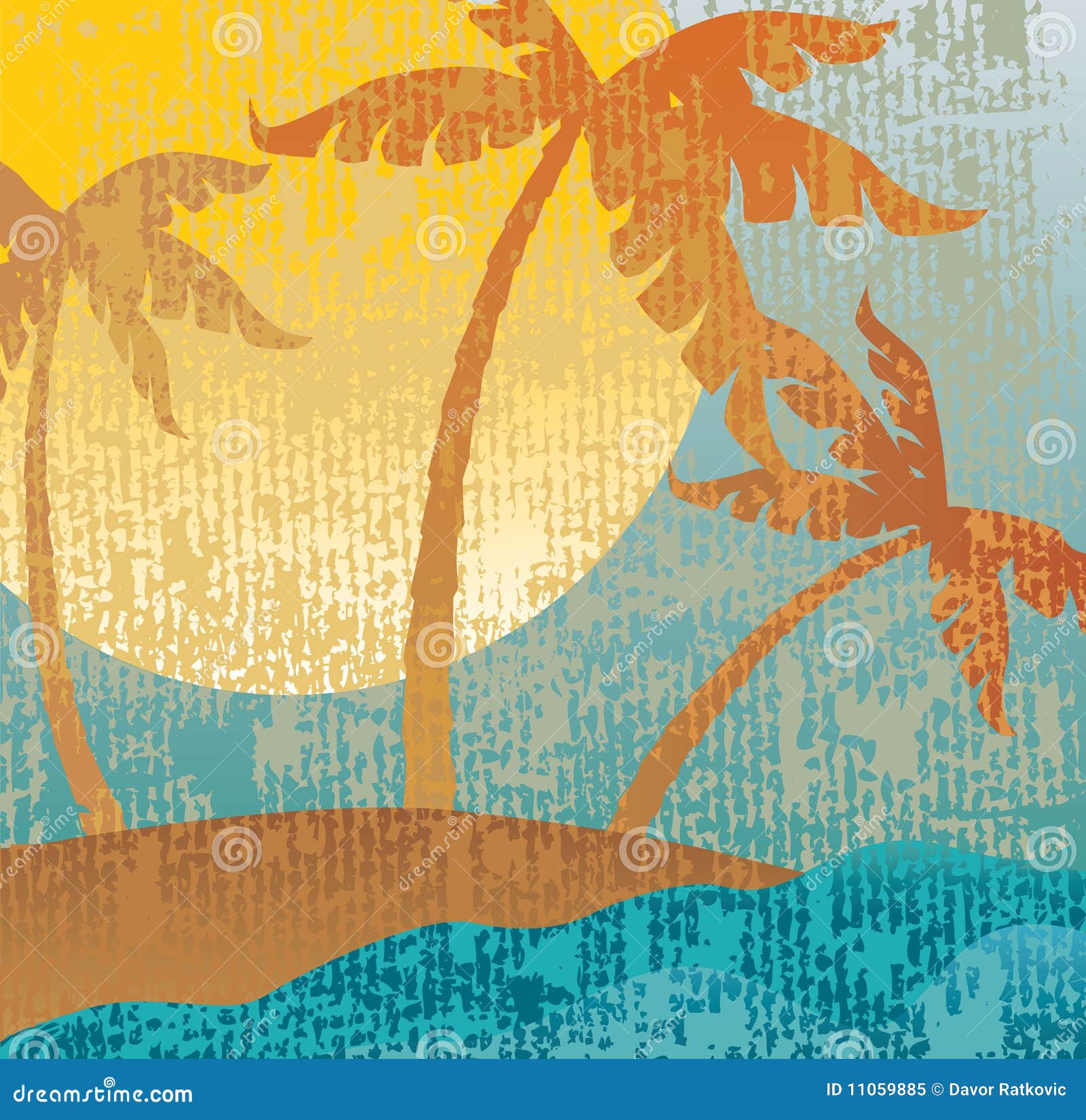 Tropical vintage stock vector. Illustration of retro - 11059885