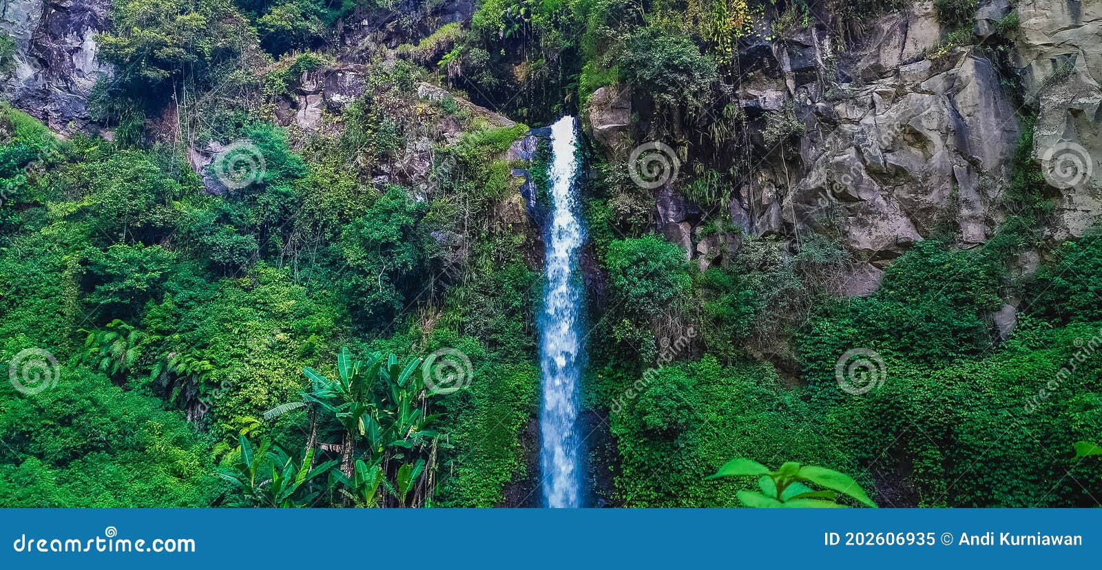 Tropical Waterfall Landscape Stock Image - Image of green, garden ...
