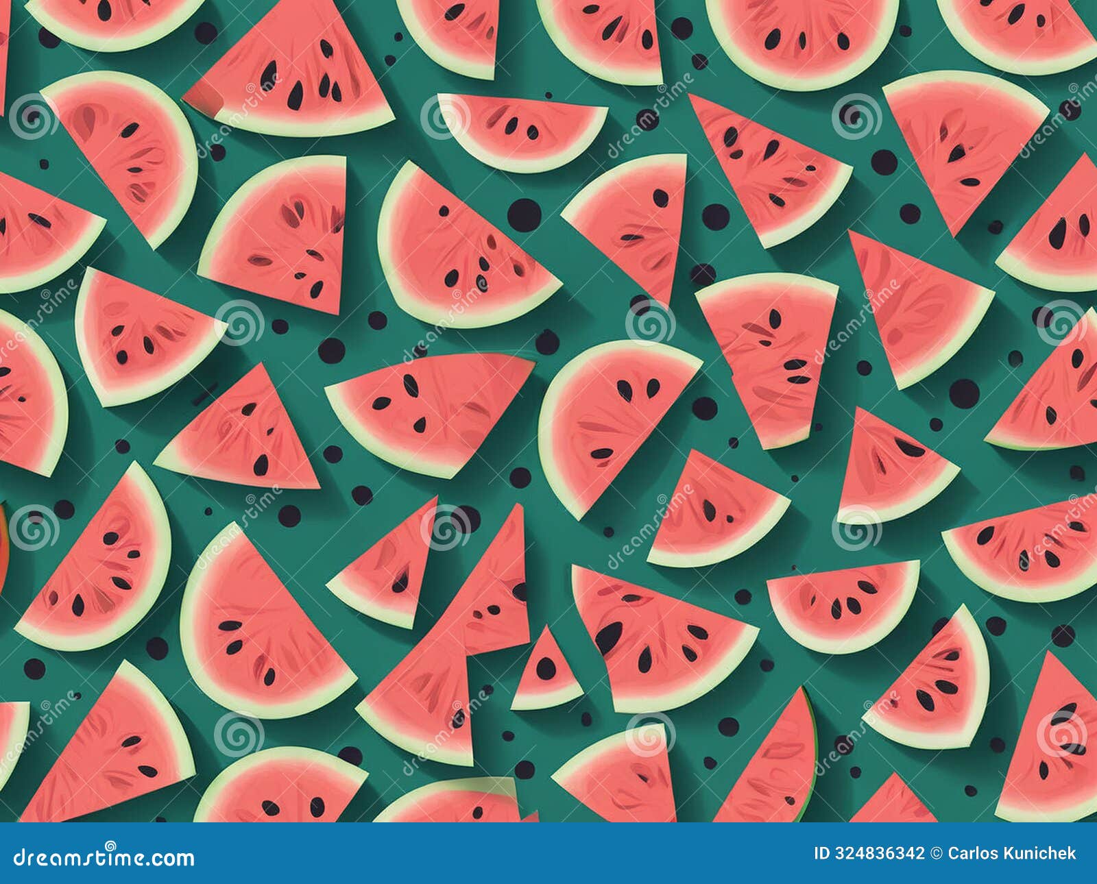 Tropical Watermelon Fruit Pattern Vector - Generated by Ai Stock ...